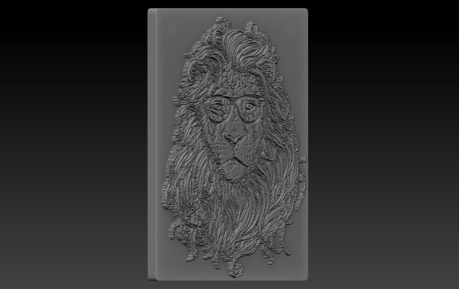 Lion Head Relief - 3D Model by elitemodelry