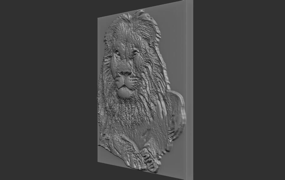 Lion Relief - 3D Print Model by elitemodelry