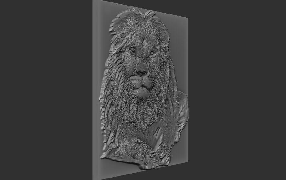 Lion Relief - 3D Print Model by elitemodelry