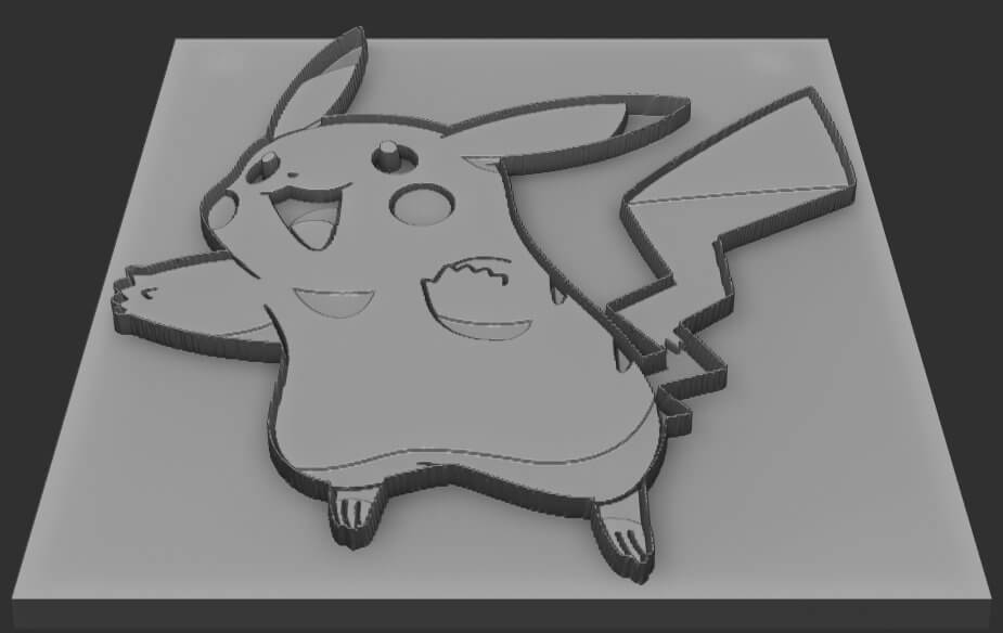 Pikachu Relief - 3D Print Model by elitemodelry