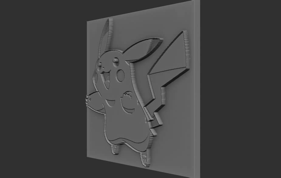 Pikachu Relief - 3D Print Model by elitemodelry