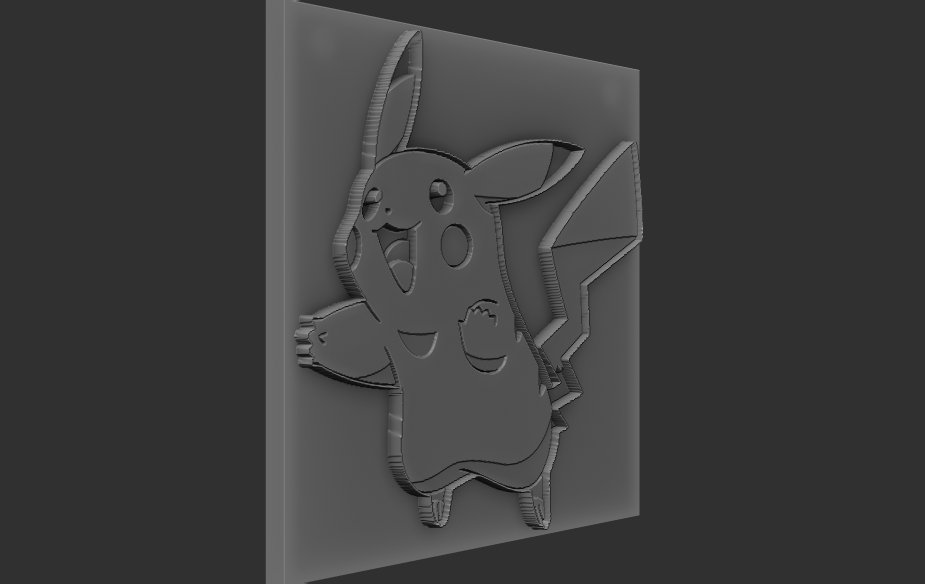 Pikachu Relief - 3D Print Model by elitemodelry