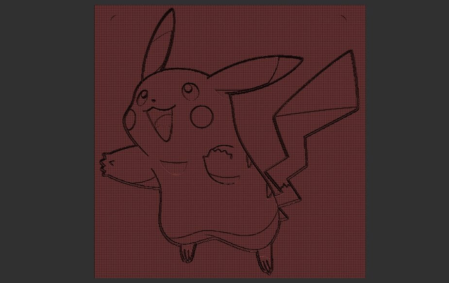 Pikachu Relief - 3D Print Model by elitemodelry