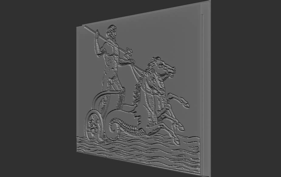 Poseidon Relief - 3D Model by elitemodelry