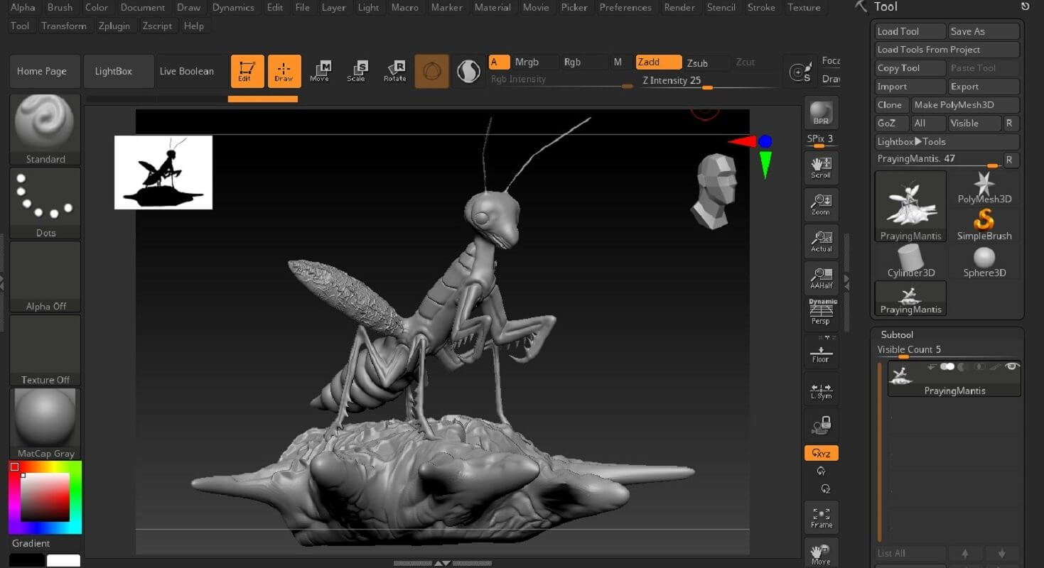Praying Mantis - 3D Model by elitemodelry