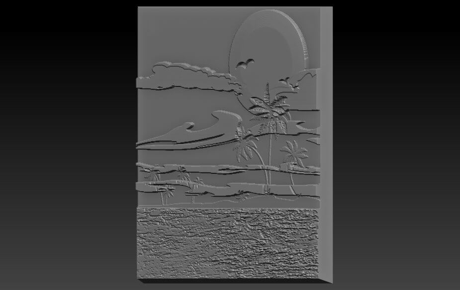 Sea Landscape Relief - 3D Print Model by elitemodelry