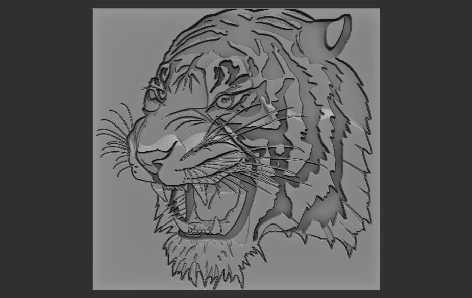 Tiger Relief - 3D Print Model by elitemodelry