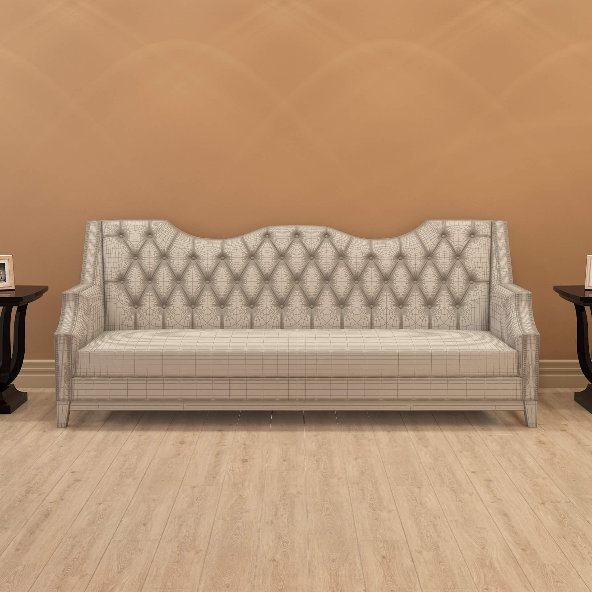 Chesterfield Fabric Sofa 001 - 3D Model by Elshan_3d_artist