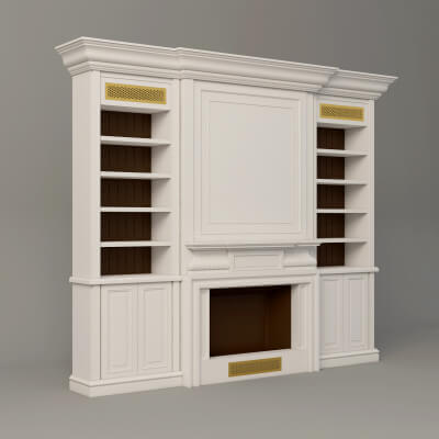 Classic Bookcase 001 - 3D Model by Elshan_3d_artist
