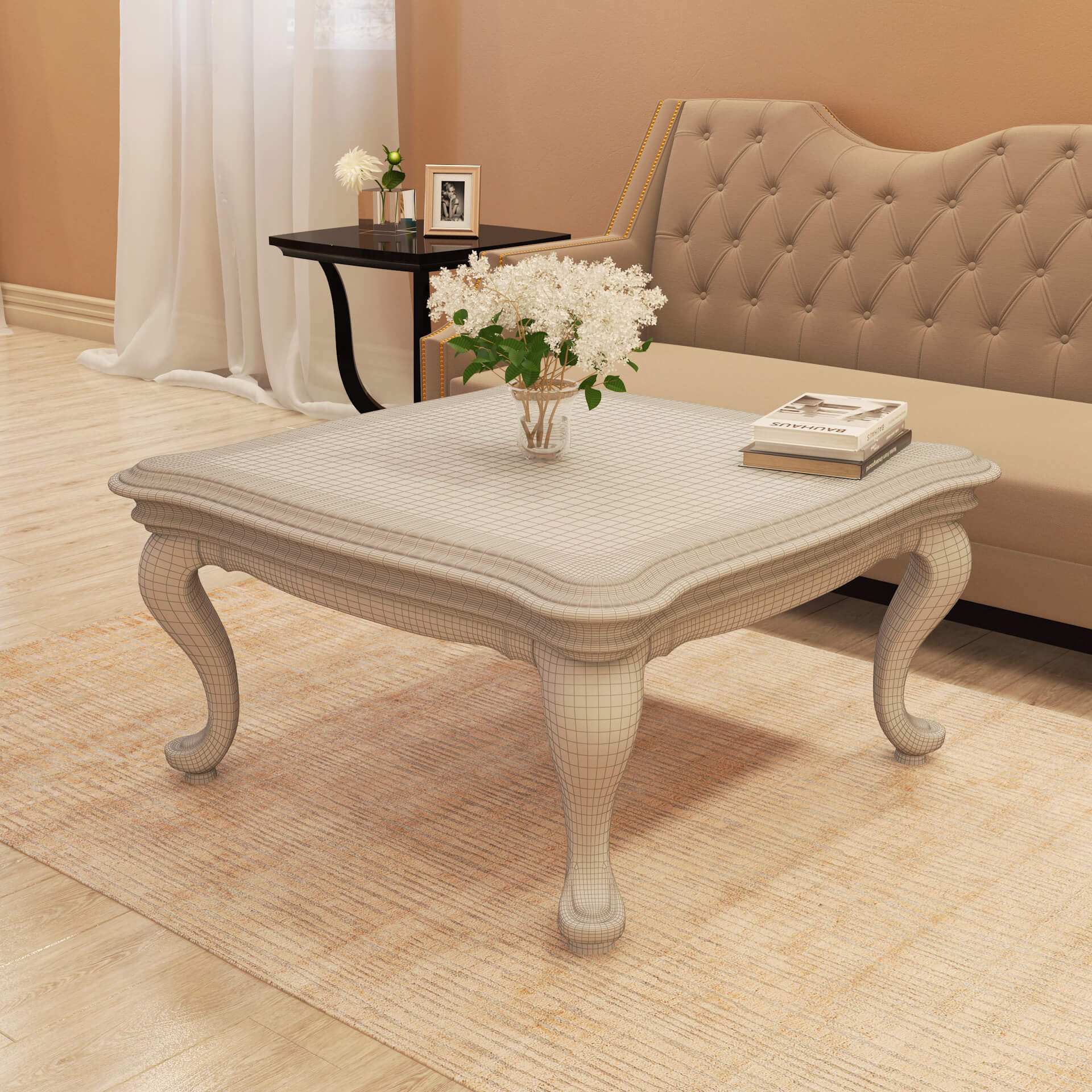 Classic Coffee Table 001 - 3D Model by Elshan_3d_artist