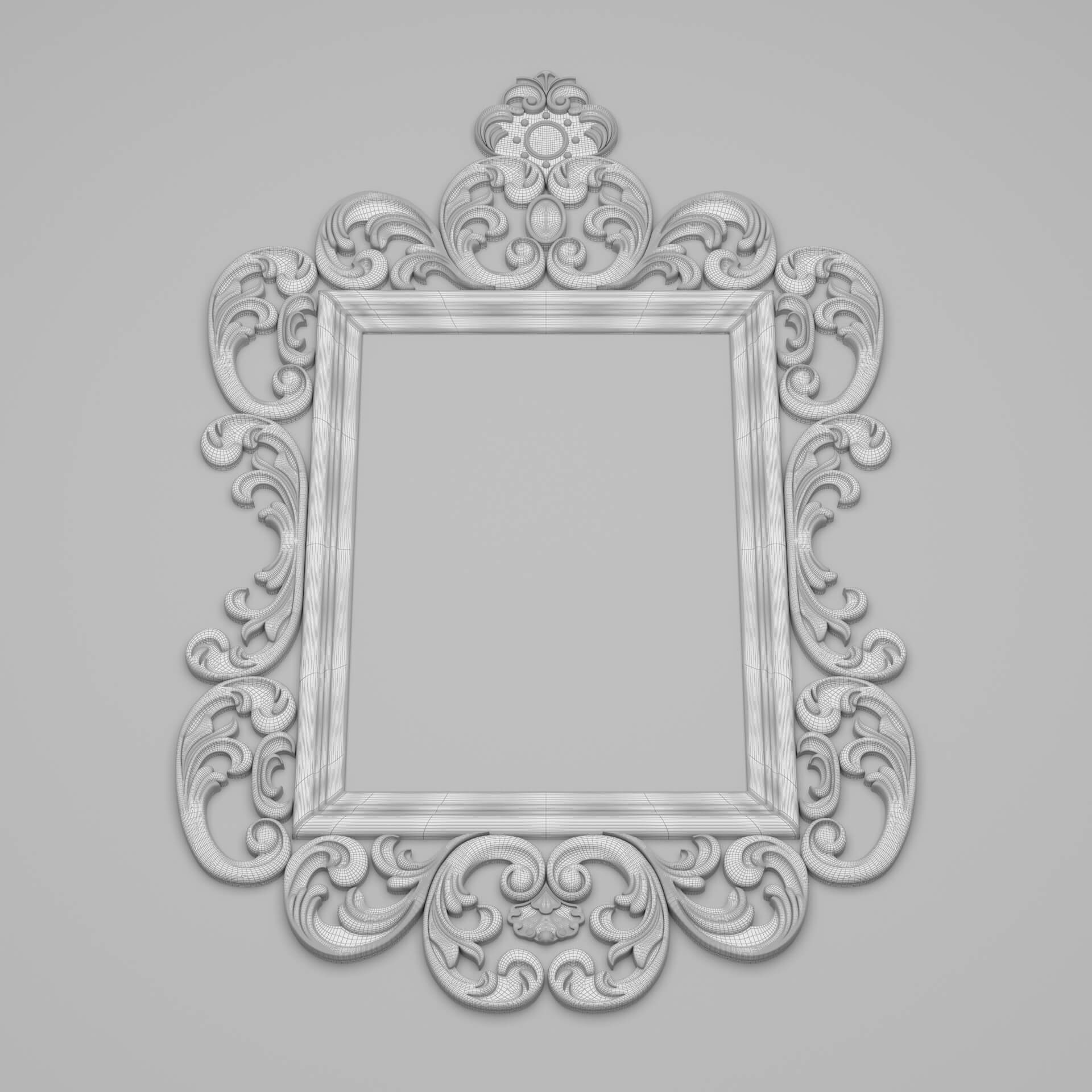 Classic Frame Mirror 005 - 3D Model by Elshan_3d_artist