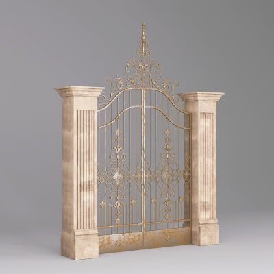 Classic Gate Door 001 - 3D Model by Elshan_3d_artist
