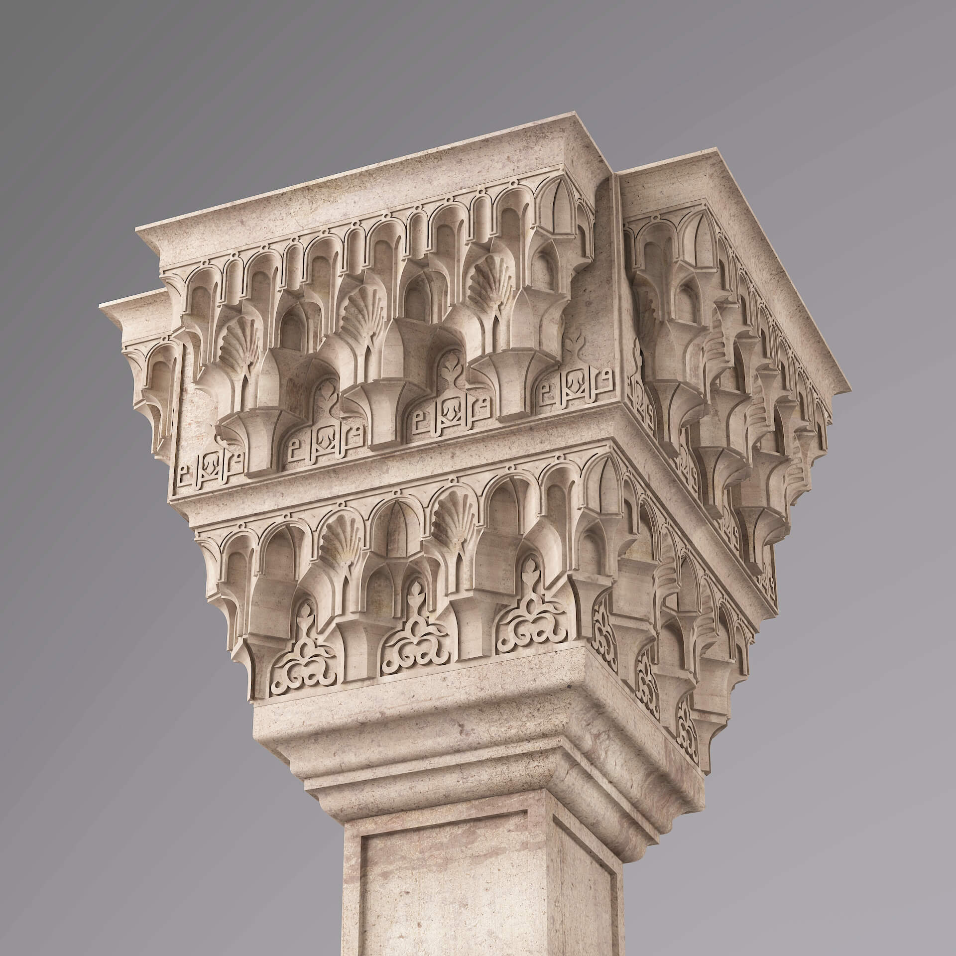 Classic Islamic Column 001 - 3D Model by Elshan_3d_artist