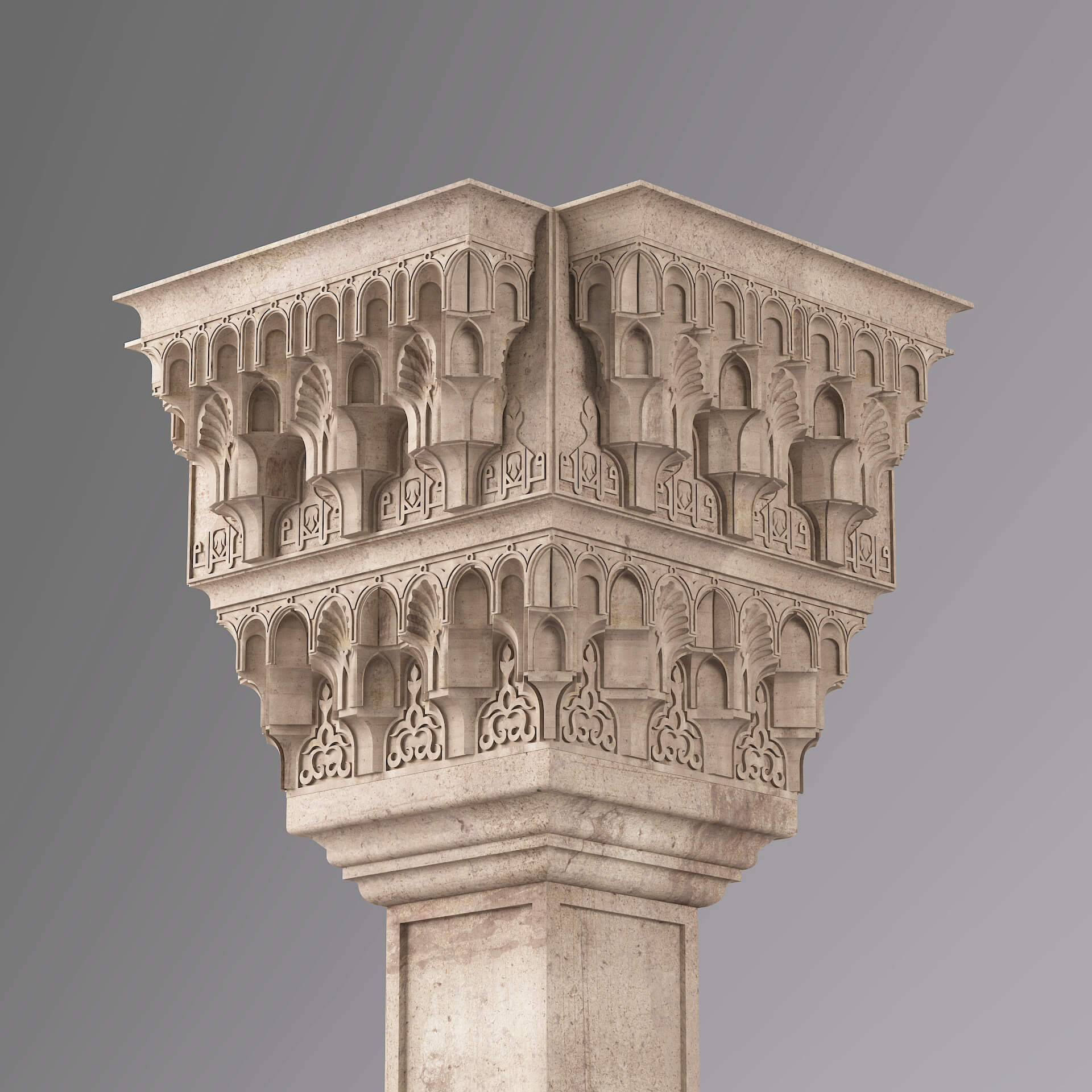 Classic Islamic Column 001 - 3D Model by Elshan_3d_artist