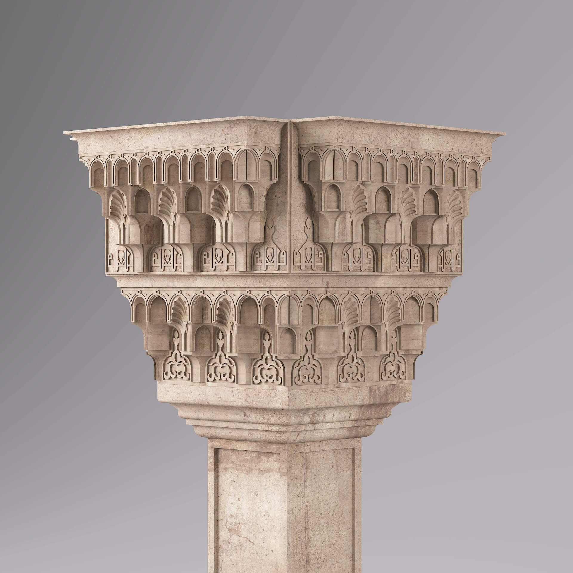 Classic Islamic Column 001 - 3D Model by Elshan_3d_artist