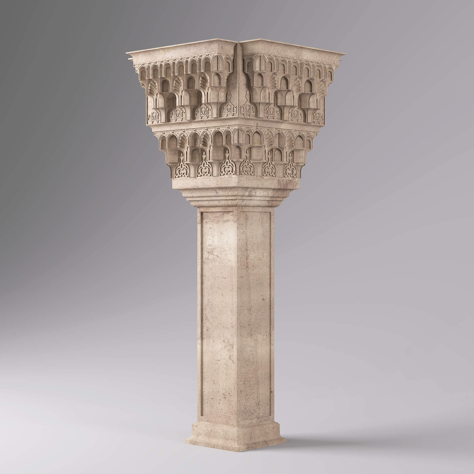 Classic Islamic Column 001 - 3D Model by Elshan_3d_artist