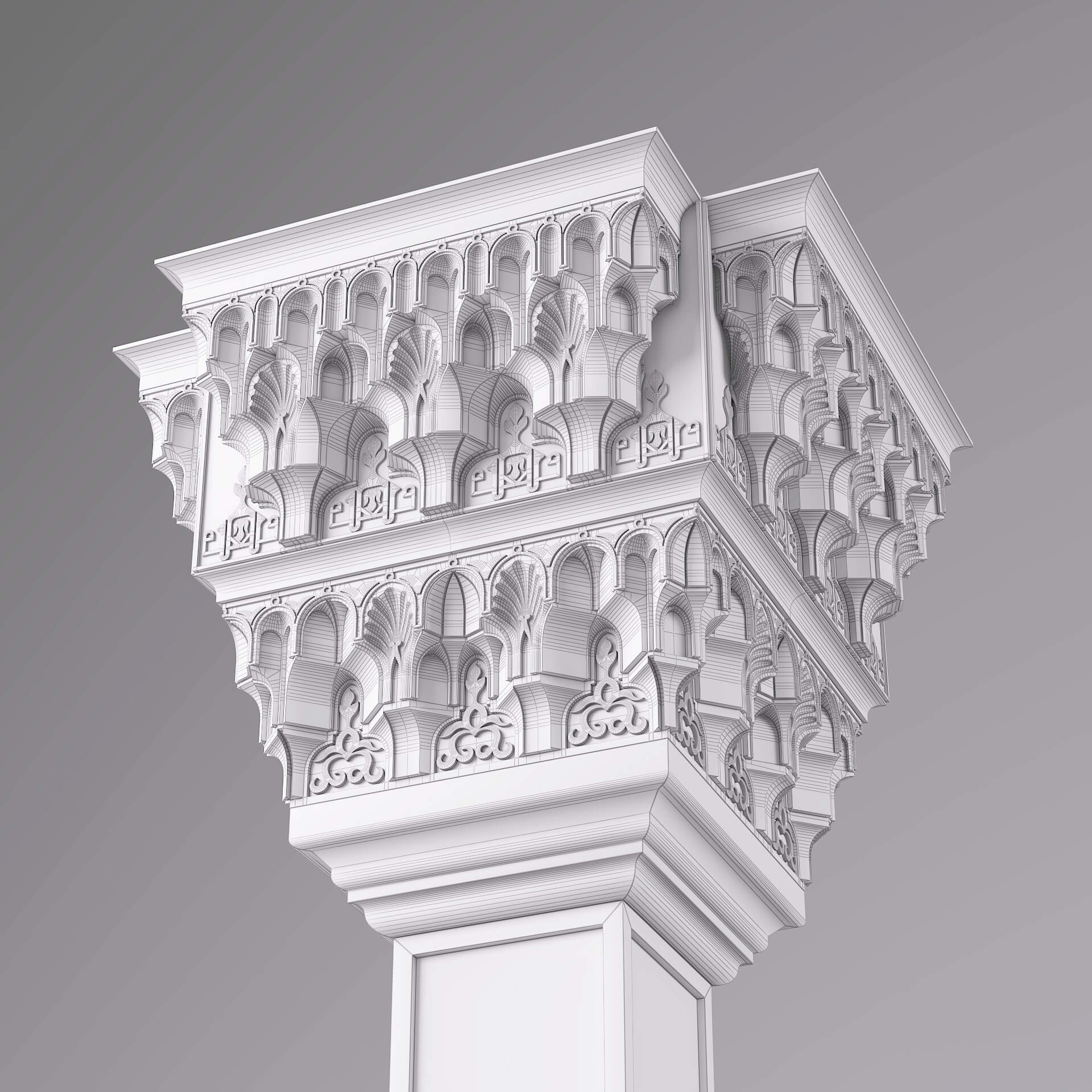 Classic Islamic Column 001 - 3D Model by Elshan_3d_artist