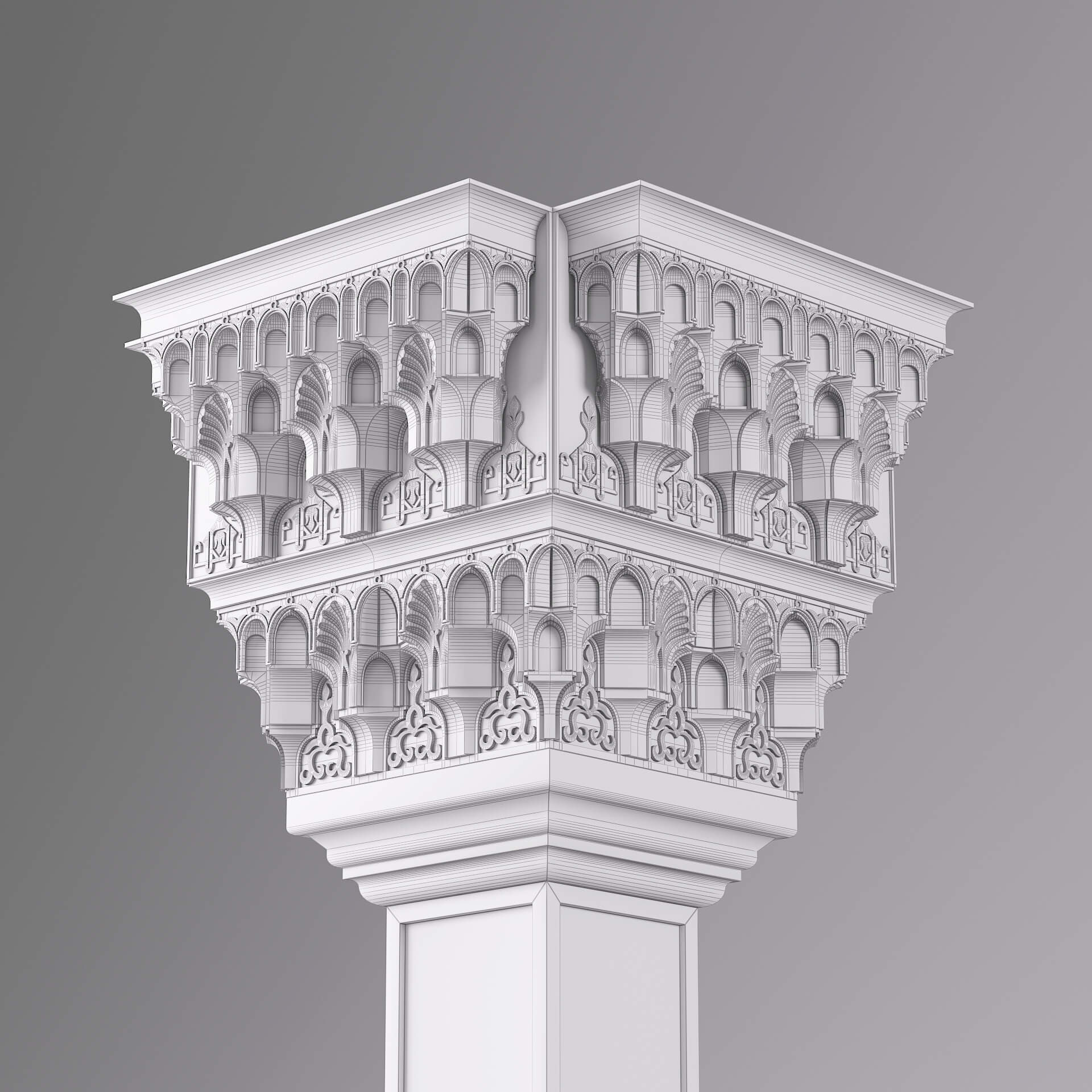 Classic Islamic Column 001 - 3D Model by Elshan_3d_artist