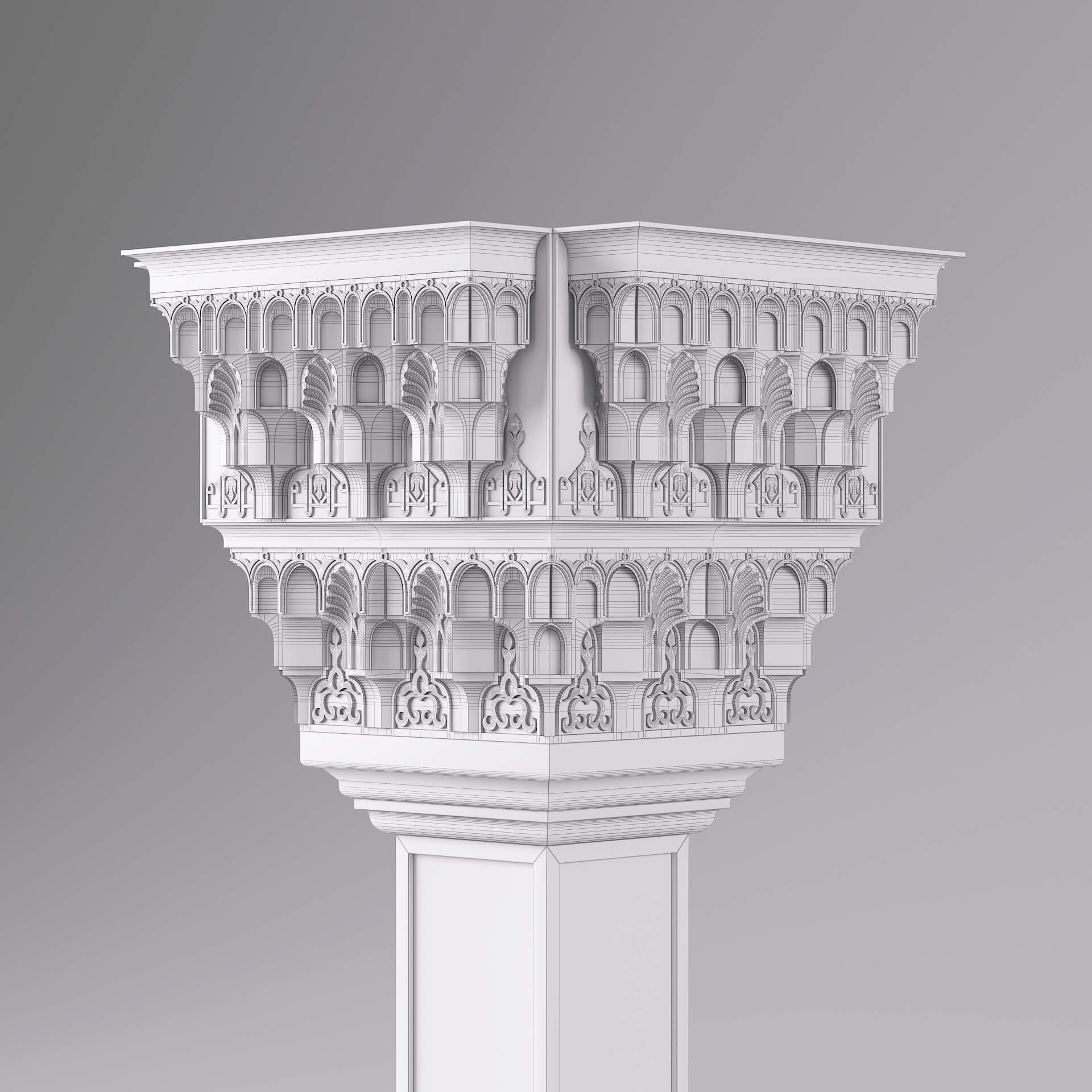 Classic Islamic Column 001 - 3D Model by Elshan_3d_artist
