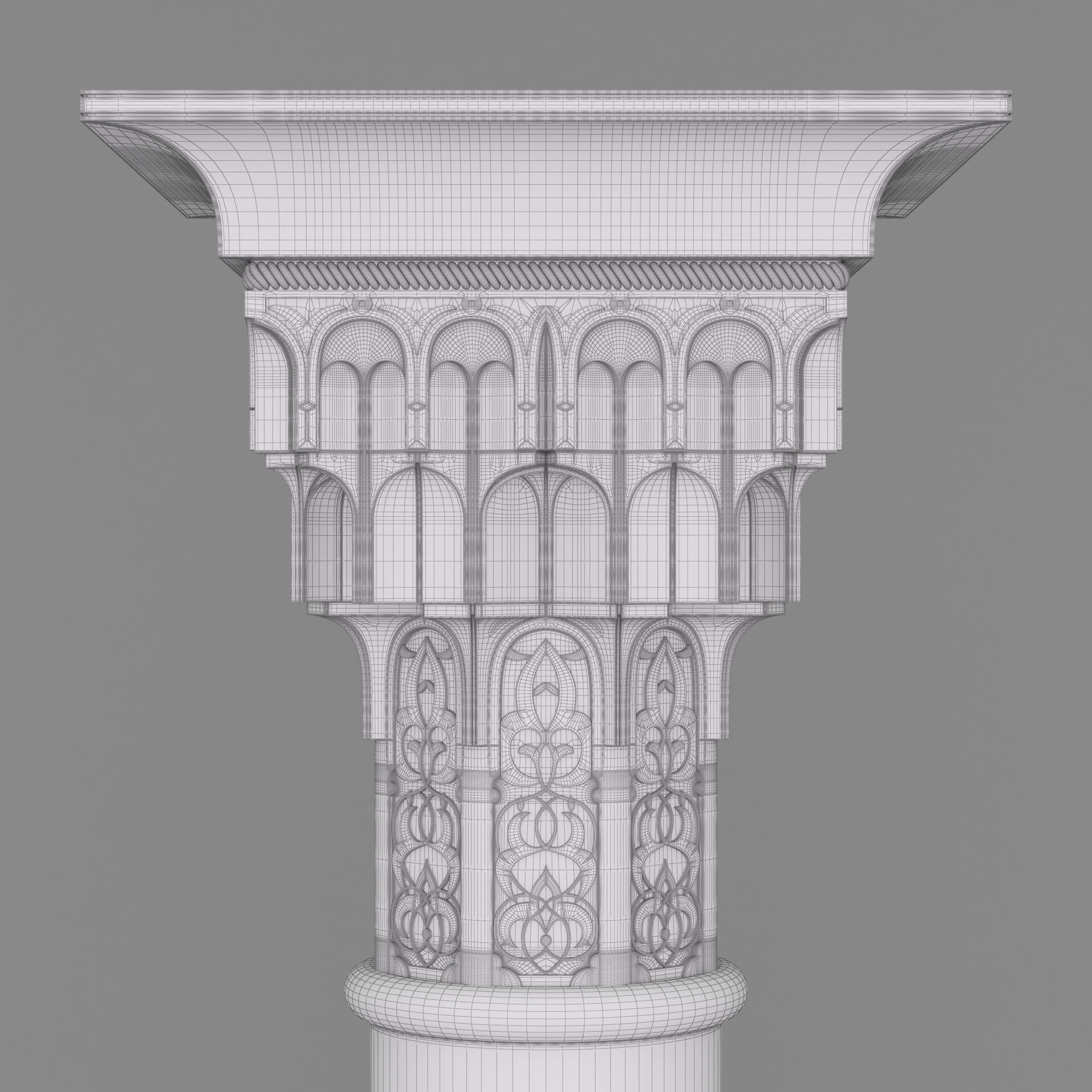 Classic Islamic Column 006 - 3D Model by Elshan_3d_artist
