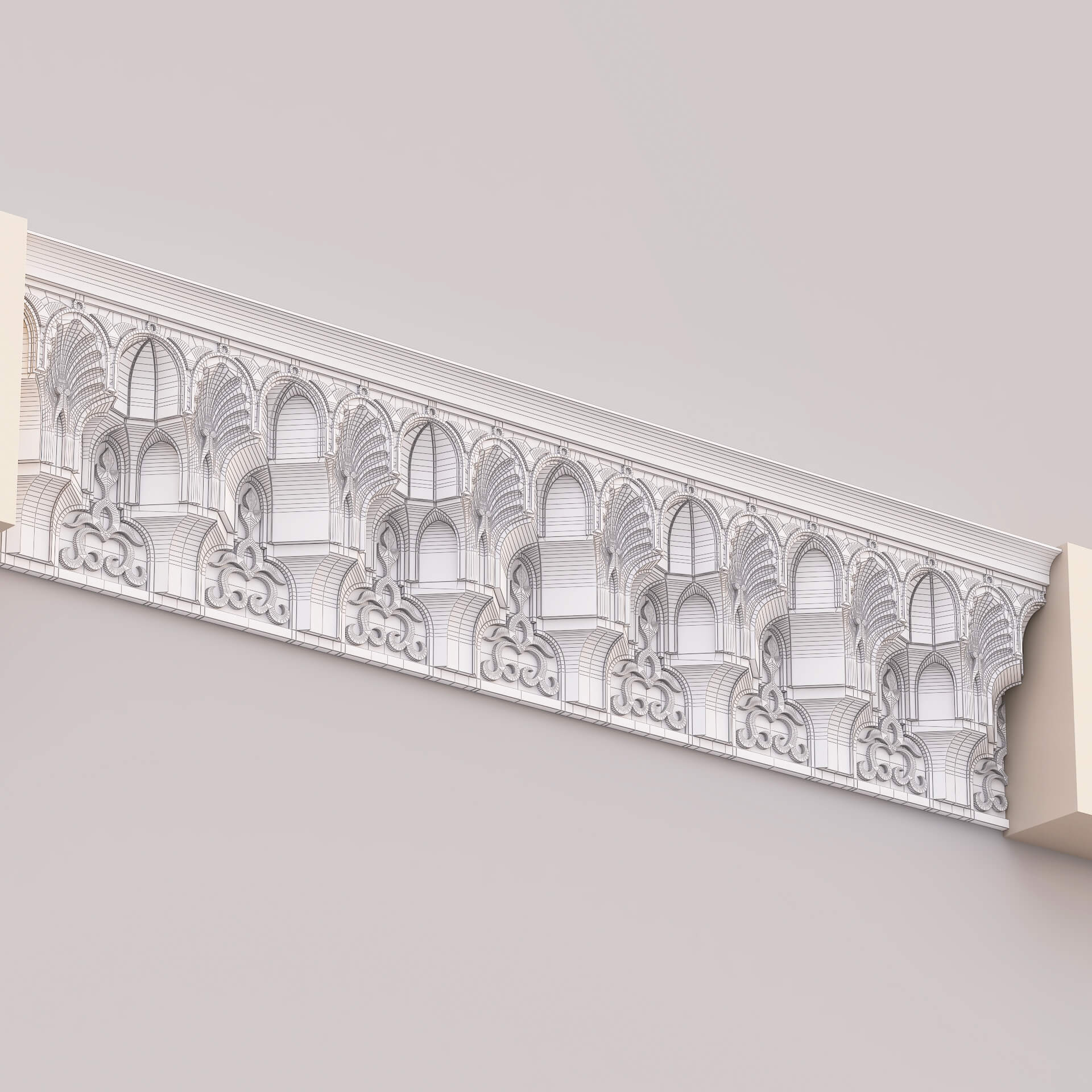 Classic Islamic Cornice 002 - 3D Model by Elshan_3d_artist