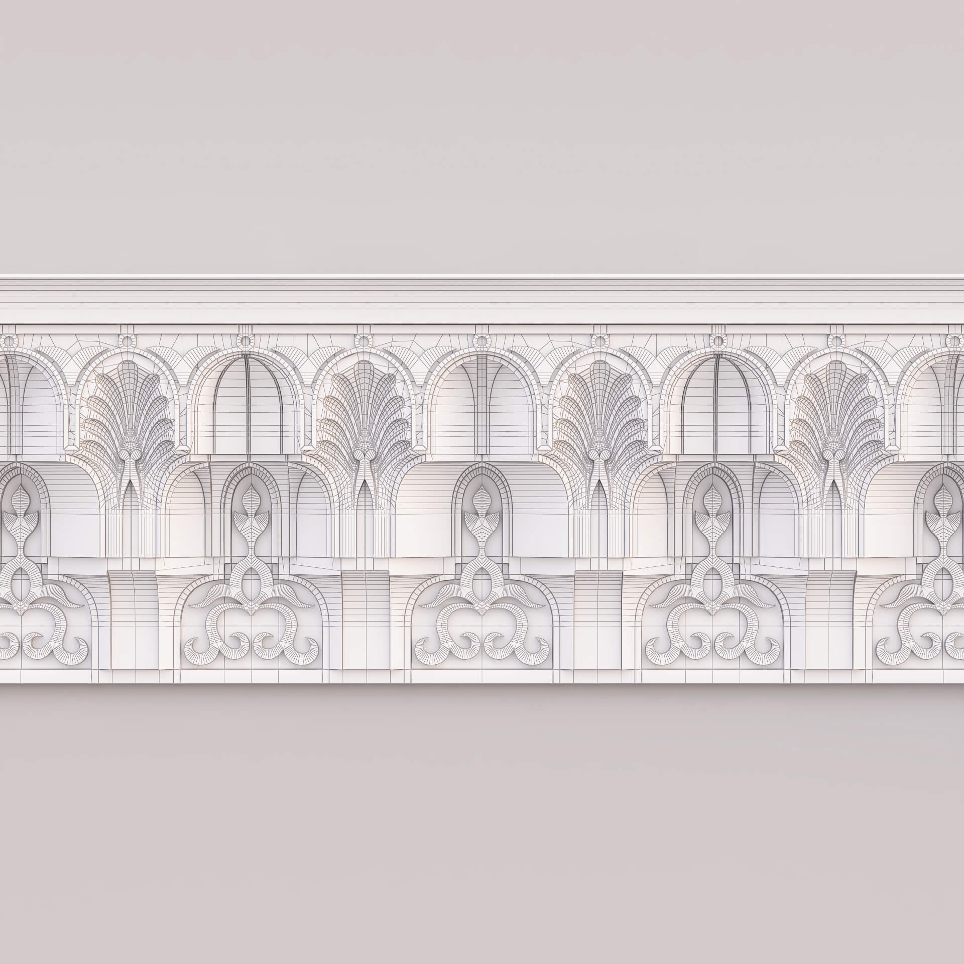 Classic Islamic Cornice 002 - 3D Model by Elshan_3d_artist