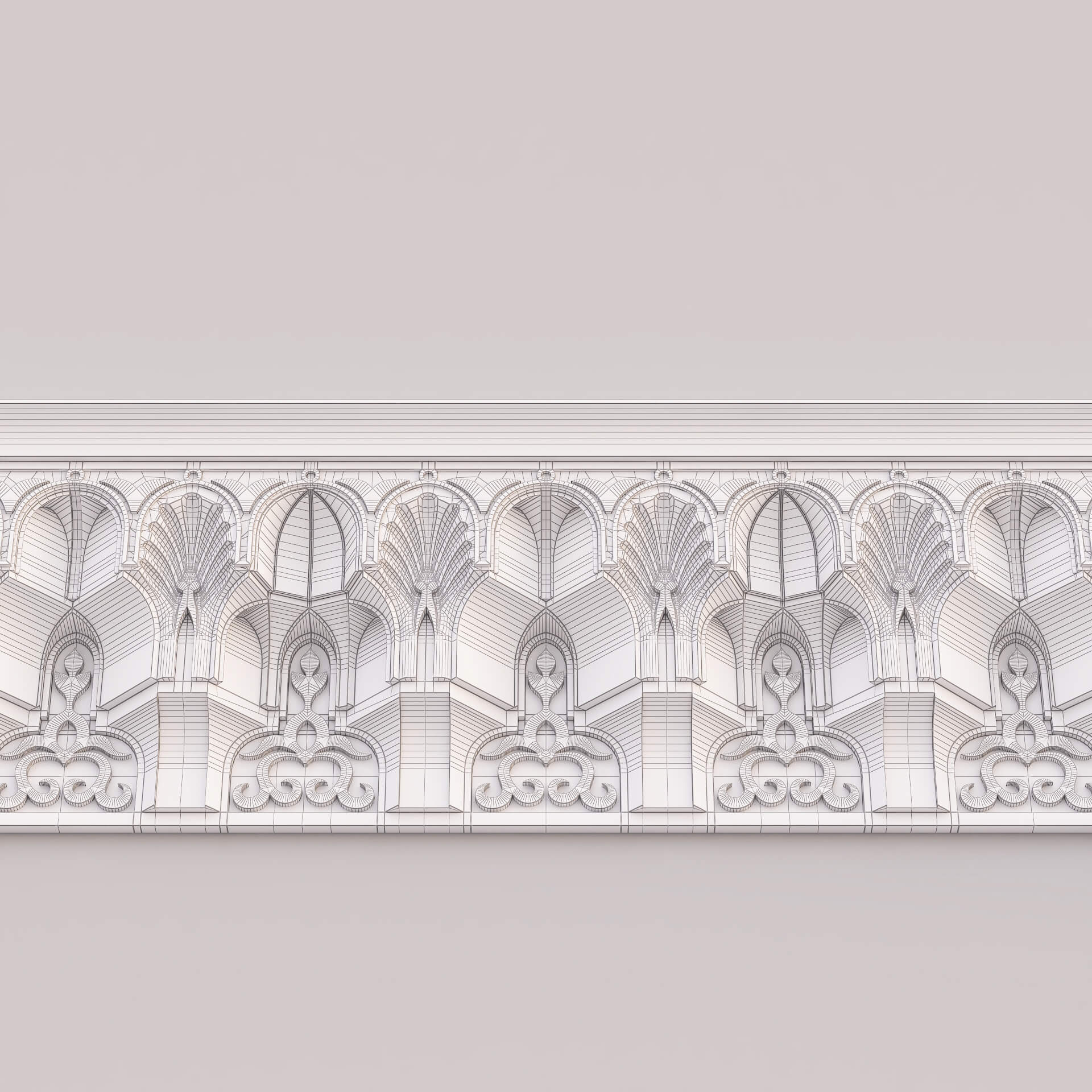 Classic Islamic Cornice 002 - 3D Model by Elshan_3d_artist