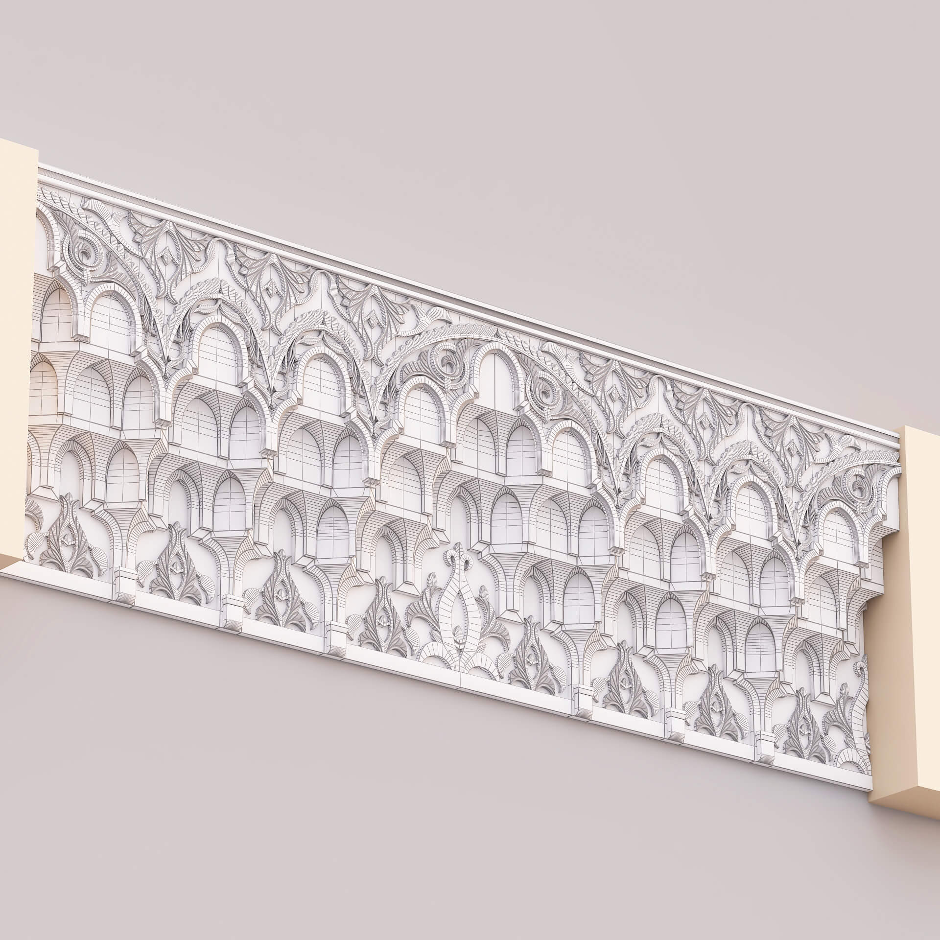 Classic Islamic Cornice 003 - 3D Model by Elshan_3d_artist