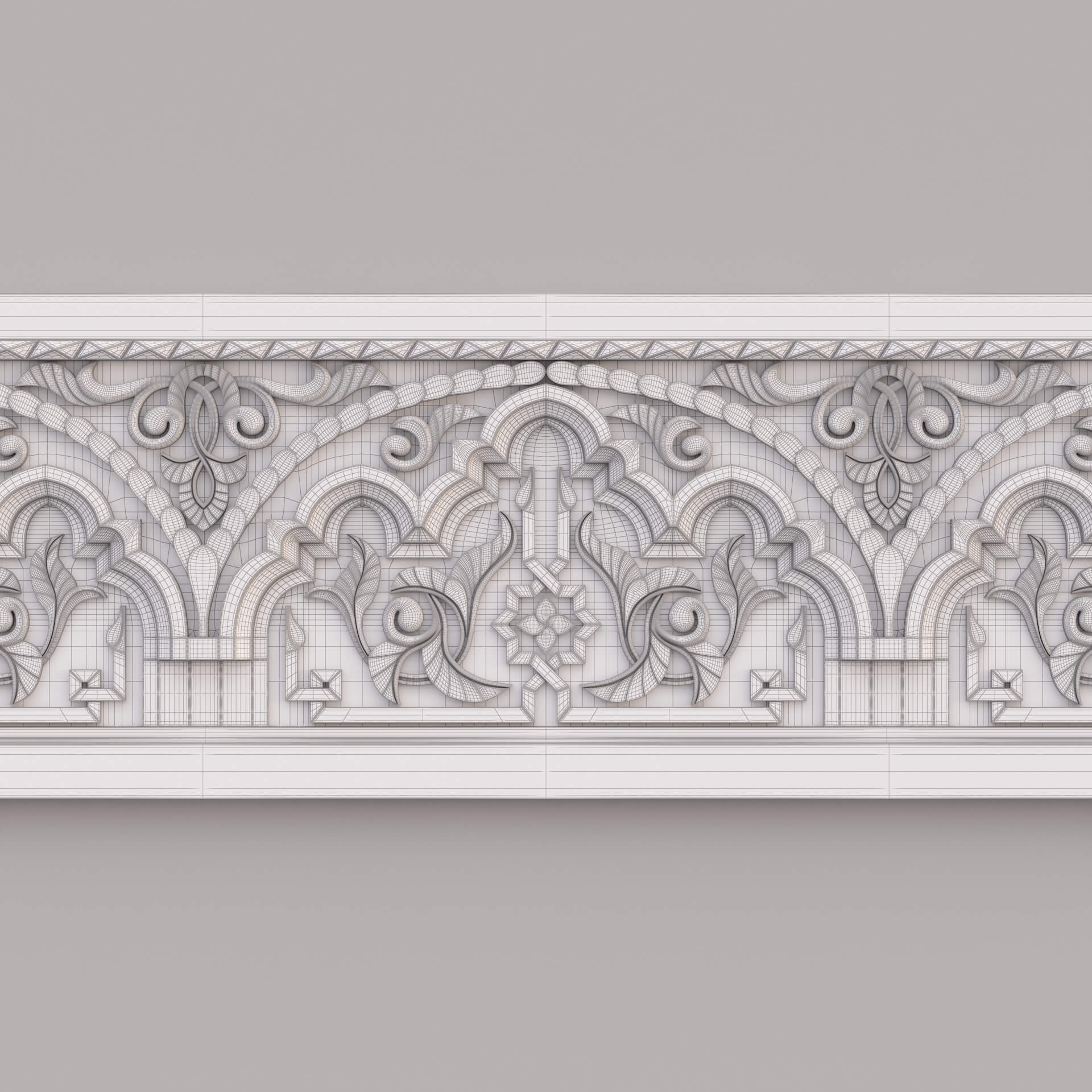 Classic Islamic Cornice 004 - 3D Model by Elshan_3d_artist