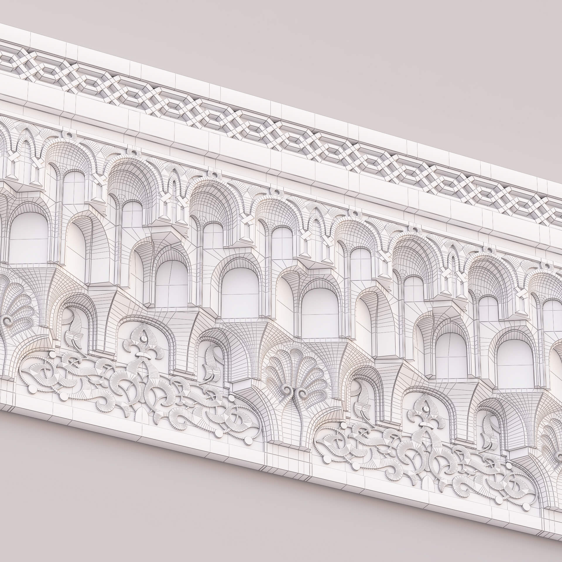 Classic Islamic Cornice 006 - 3D Model by Elshan_3d_artist