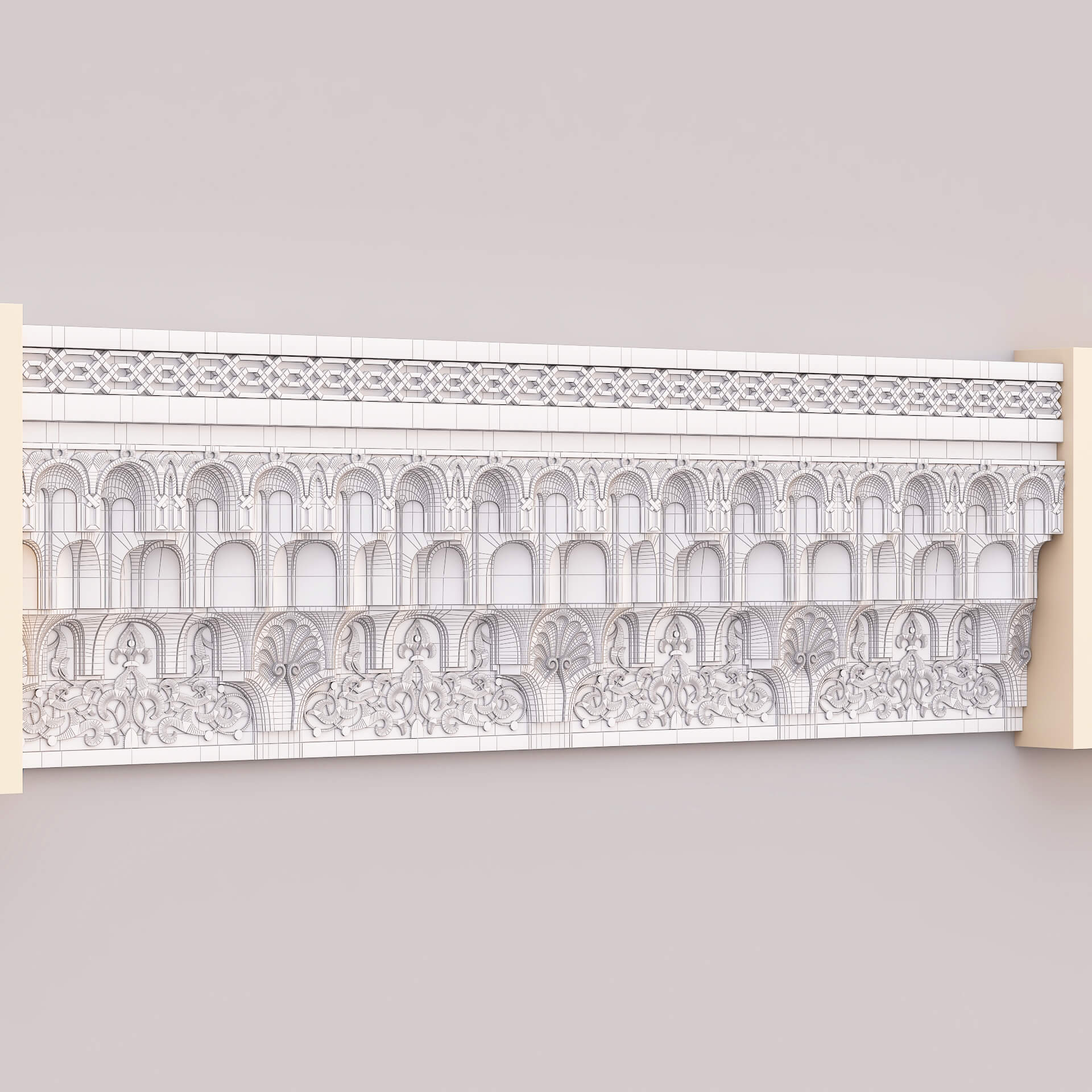 Classic Islamic Cornice 006 - 3D Model by Elshan_3d_artist