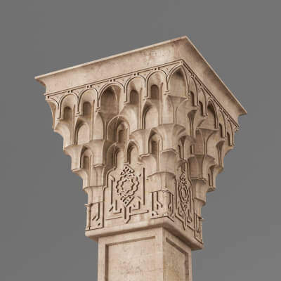 Classic Islamic Muqarnas Column 004 - 3D Model by Elshan_3d_artist