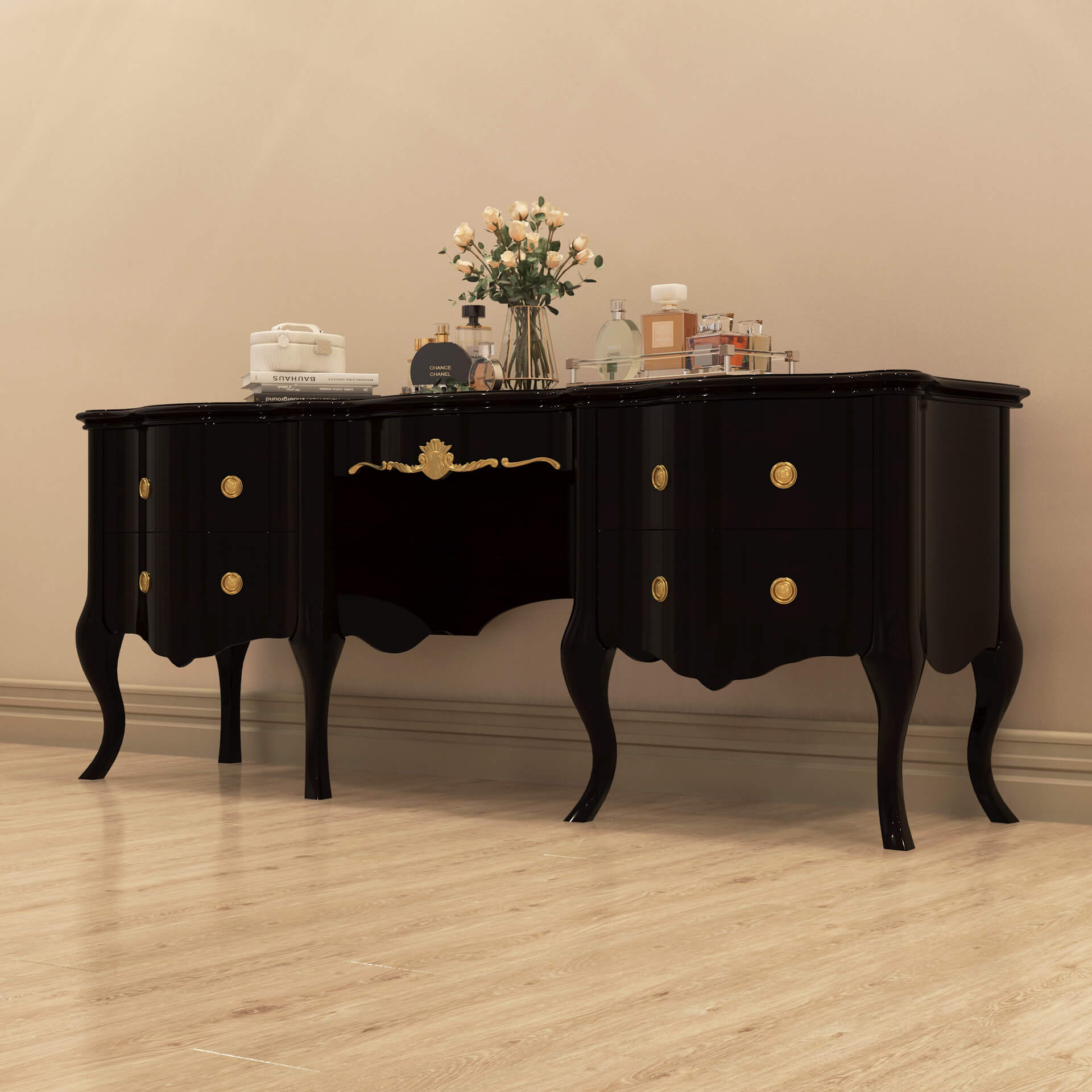 Classic Makeup Table 001 - 3D Model by Elshan_3d_artist
