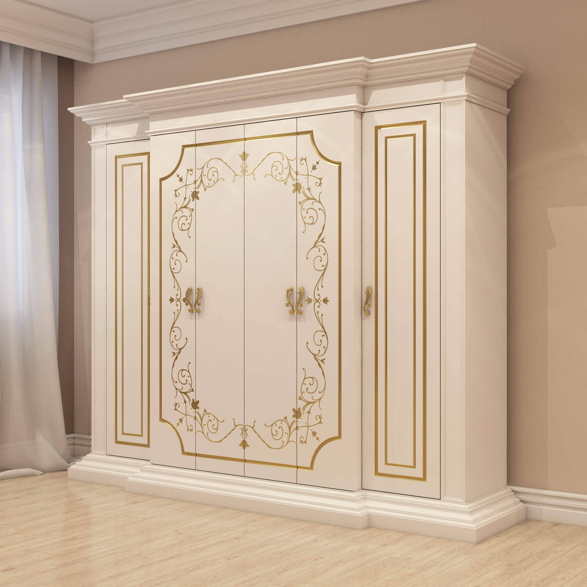 Classic Wardrobe 001 - 3D Model by Elshan_3d_artist