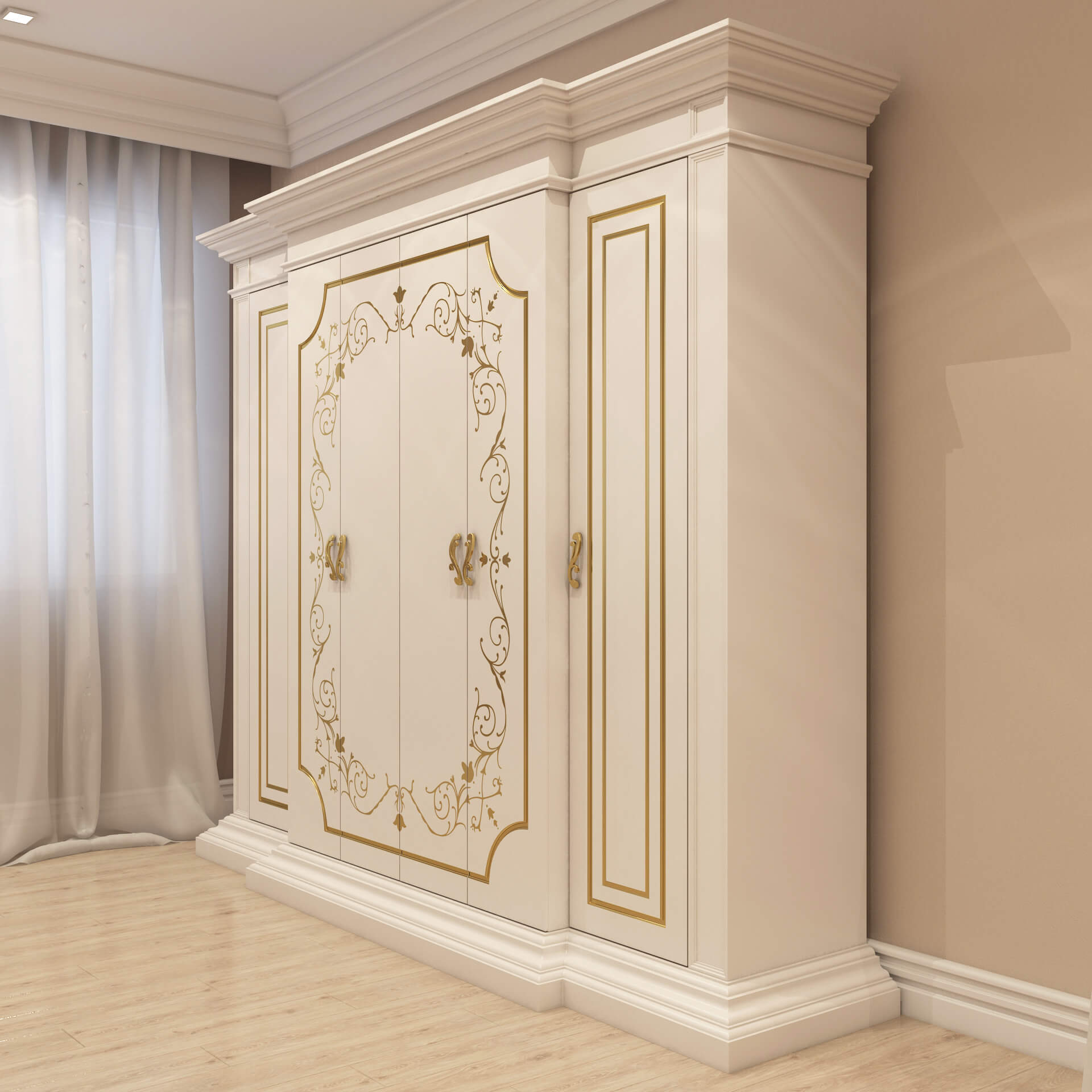 Classic Wardrobe 001 - 3D Model by Elshan_3d_artist