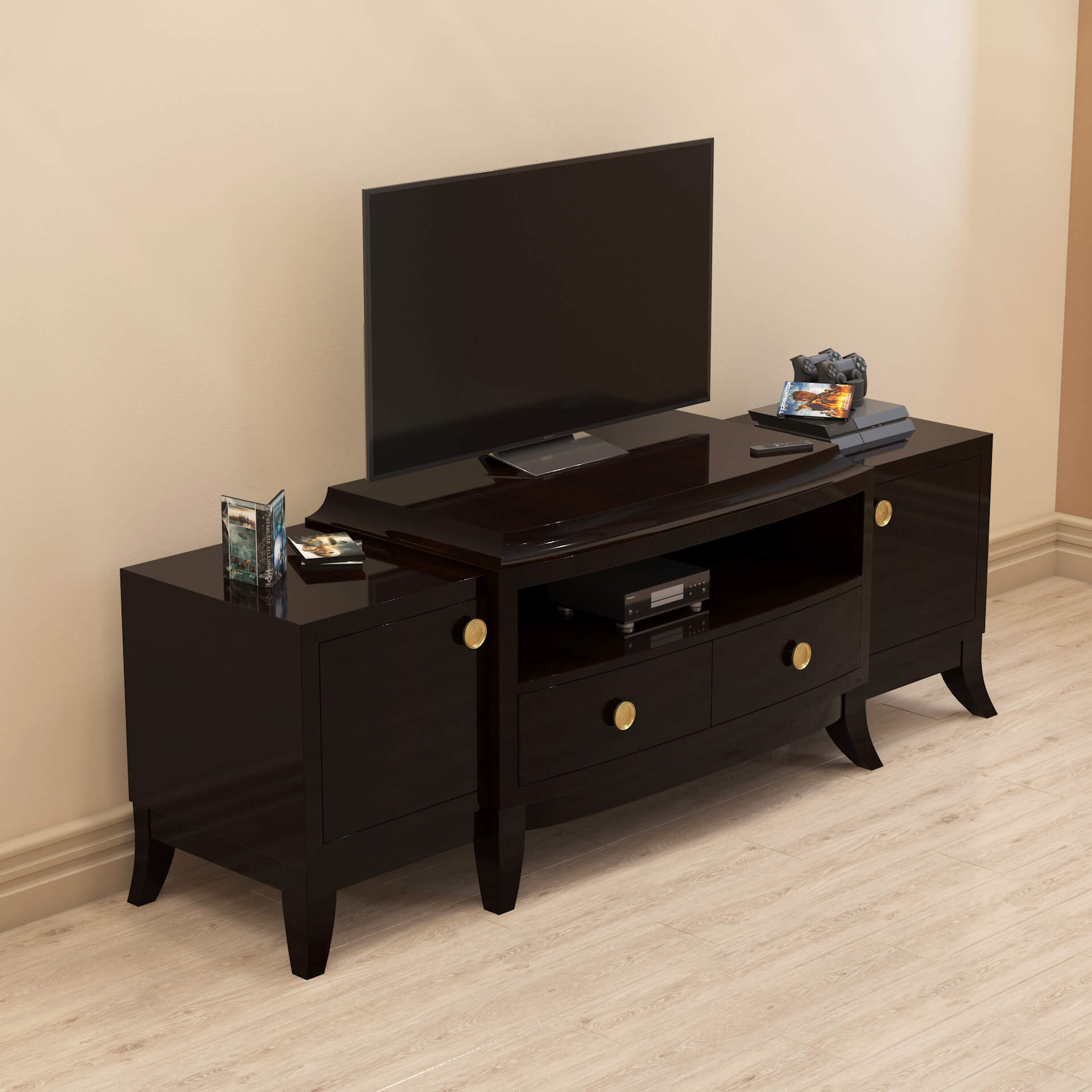 Modern TV Unit 001 - 3D Model by Elshan_3d_artist