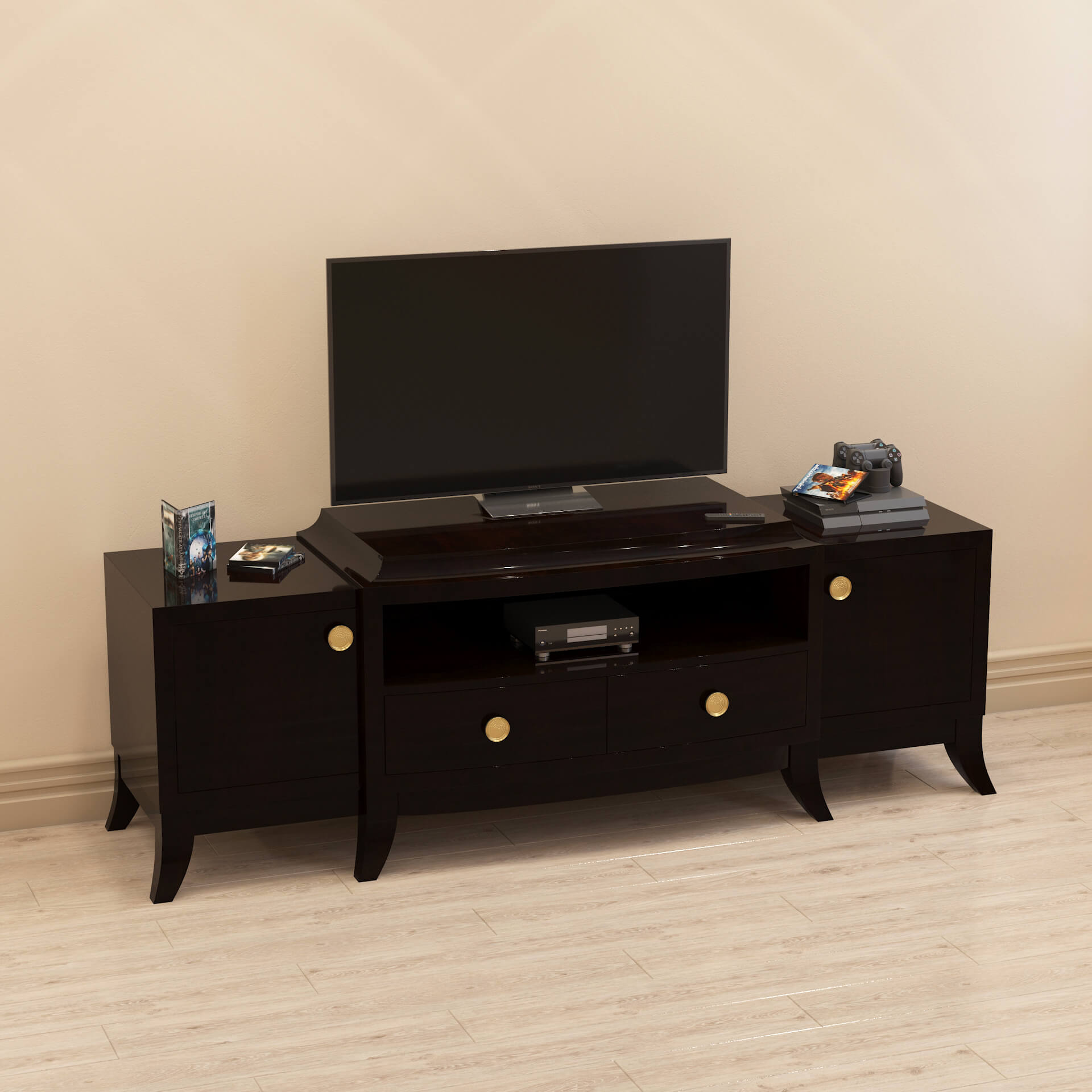 Modern TV Unit 001 - 3D Model by Elshan_3d_artist