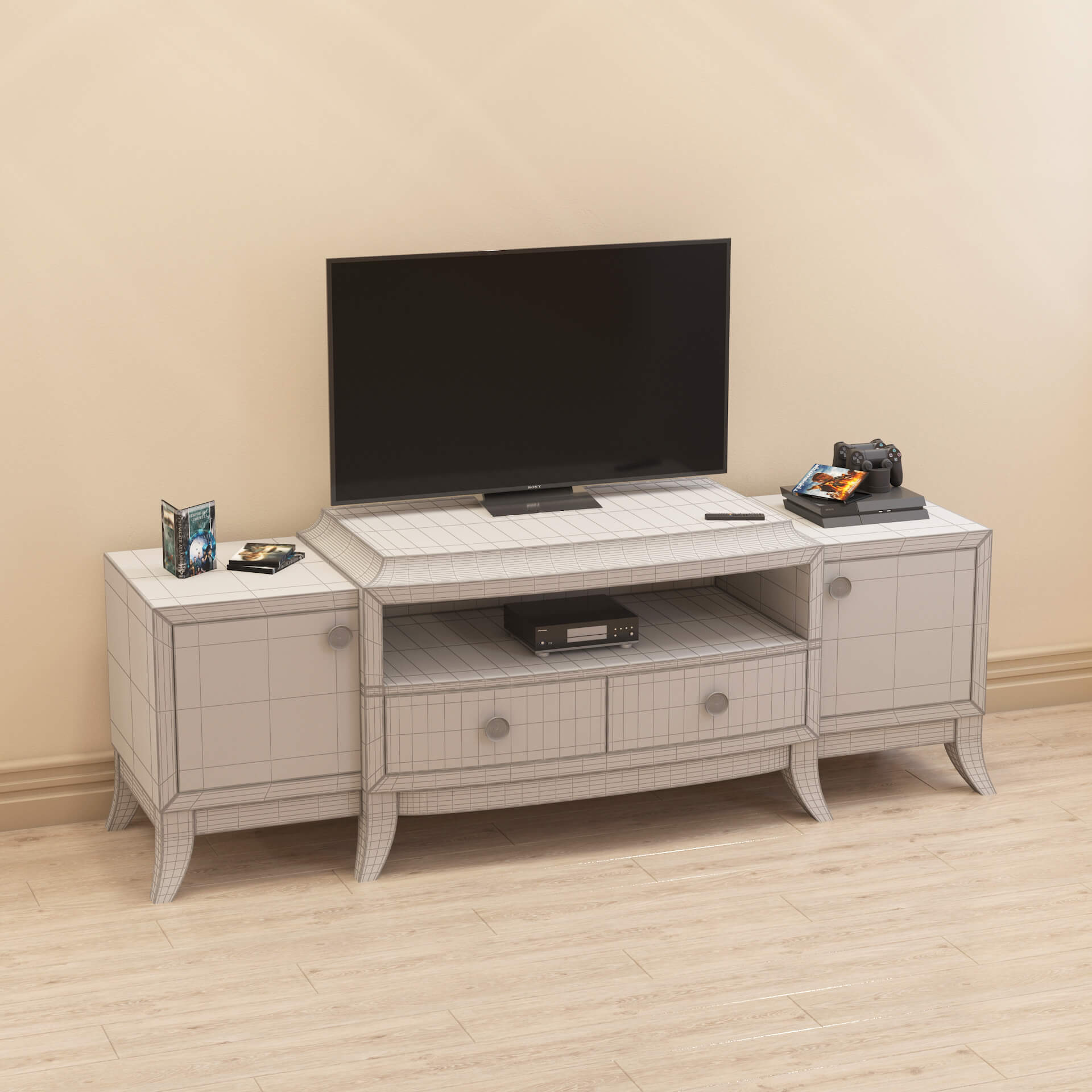 Modern TV Unit 001 - 3D Model by Elshan_3d_artist