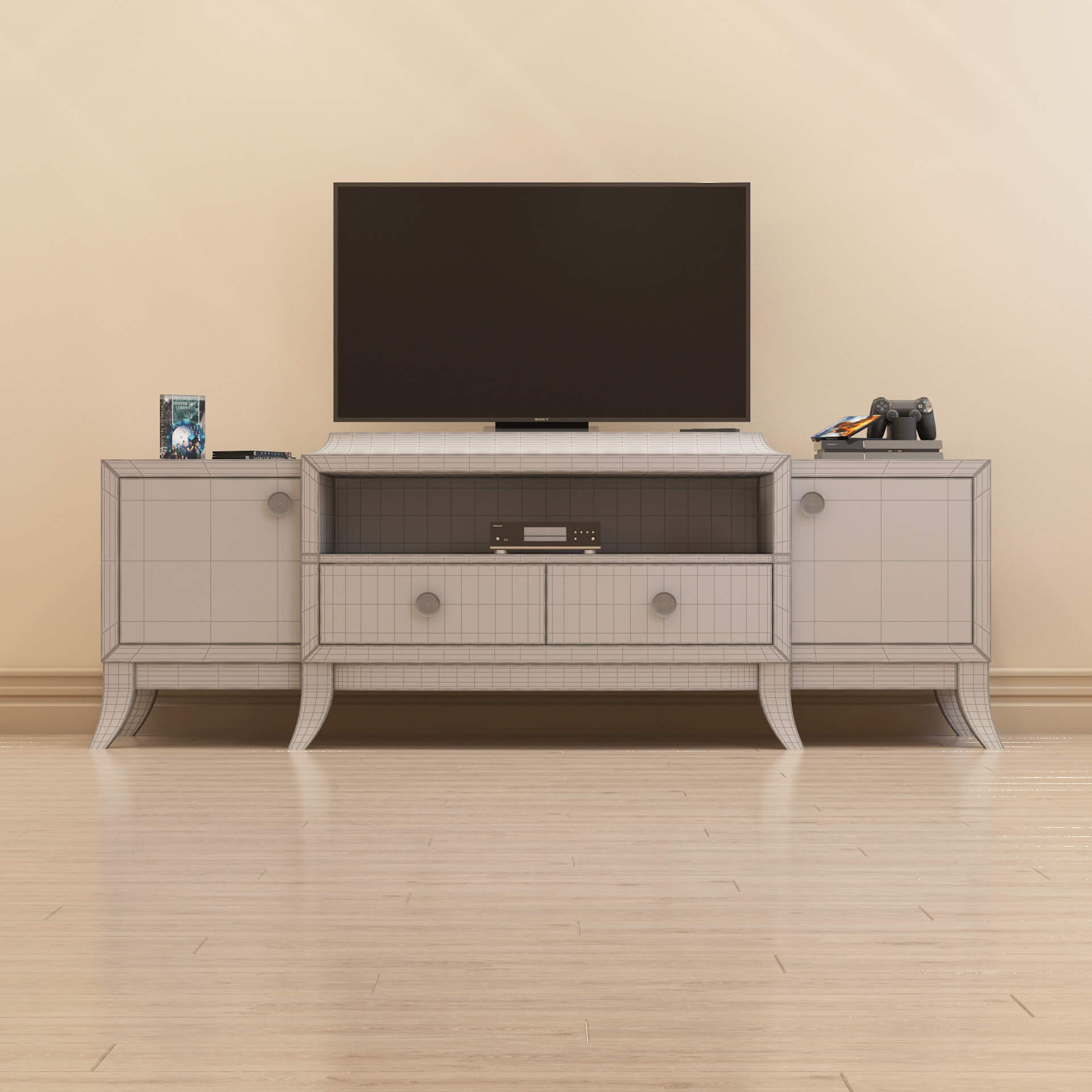 Modern TV Unit 001 - 3D Model by Elshan_3d_artist
