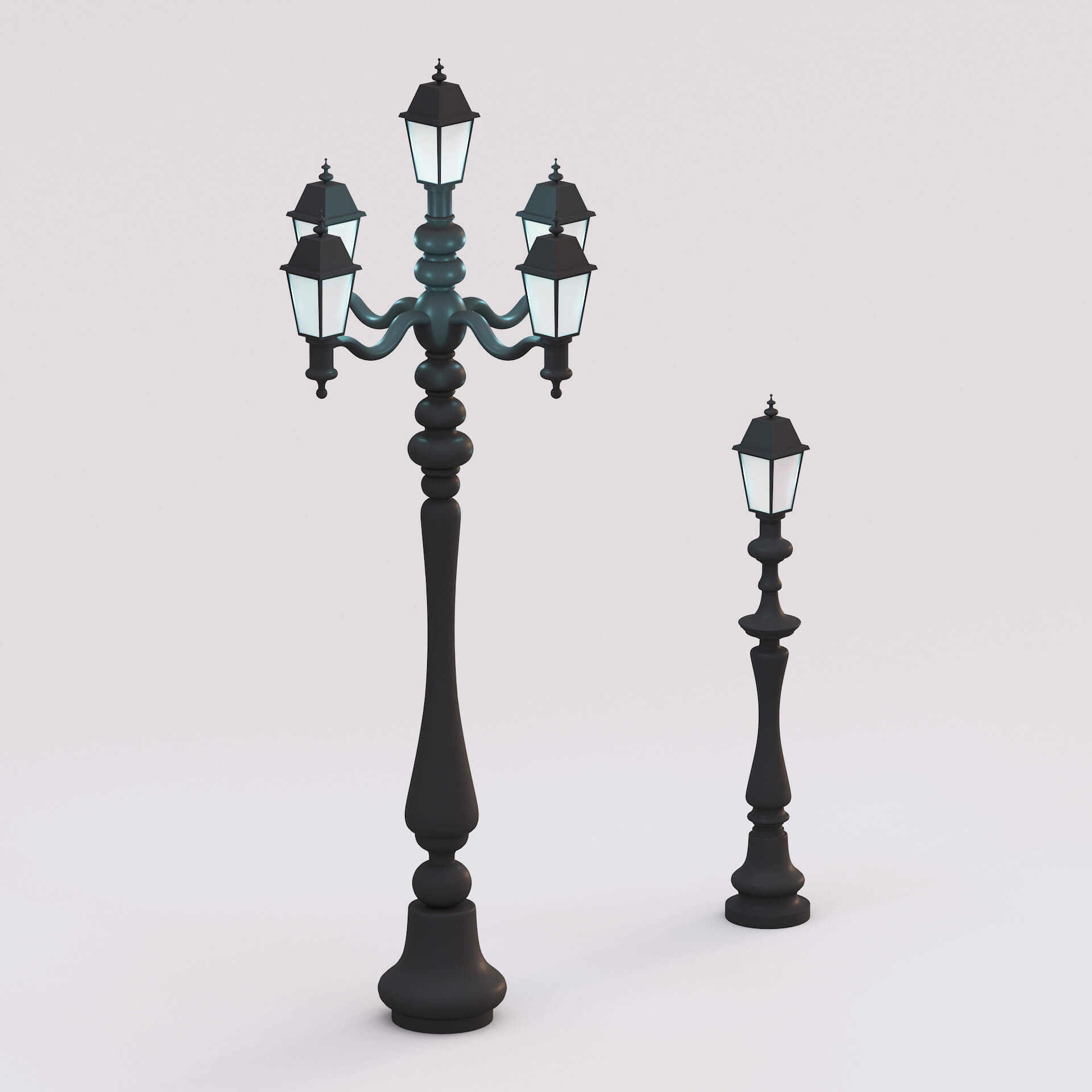 Street Lamp Models 001-002 3D Model by Elshan_3d_artist
