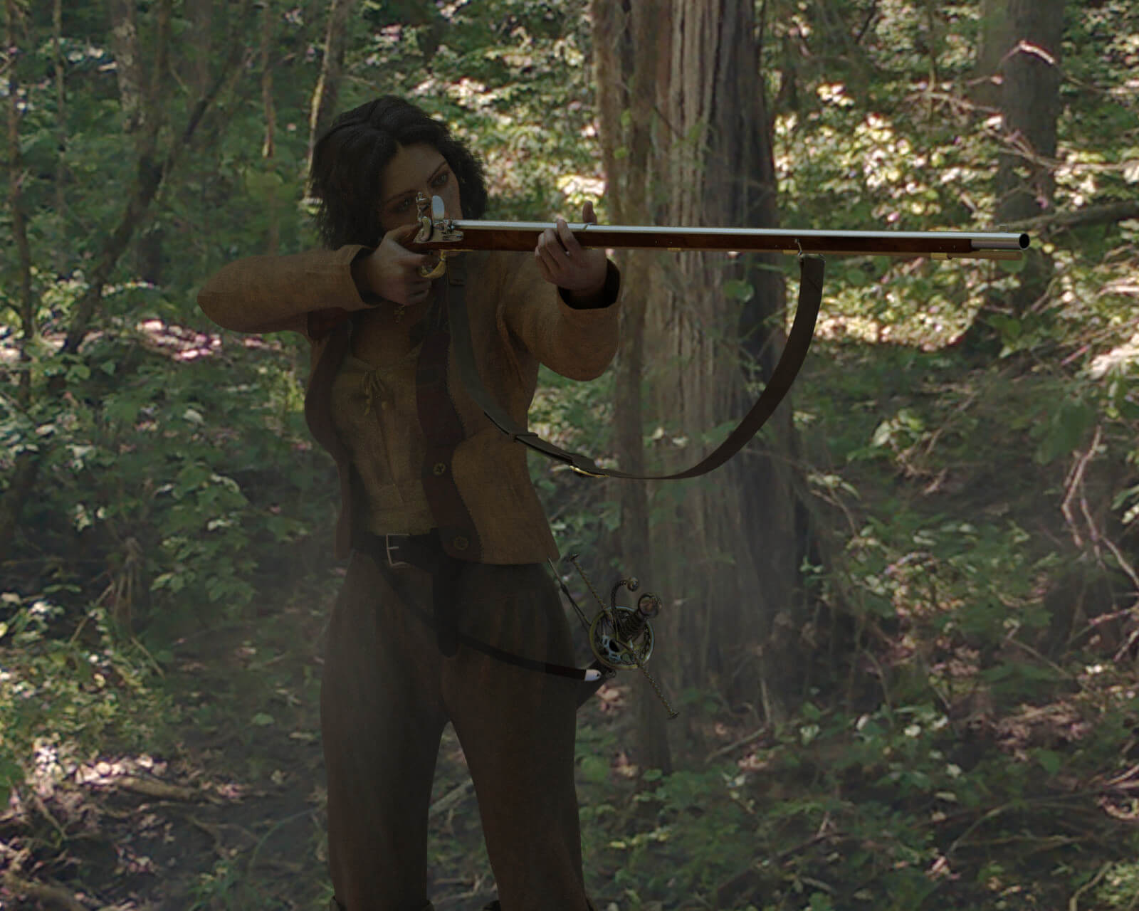 Queen Anne Musket Test 3D Render, Digital Art by Eltuco