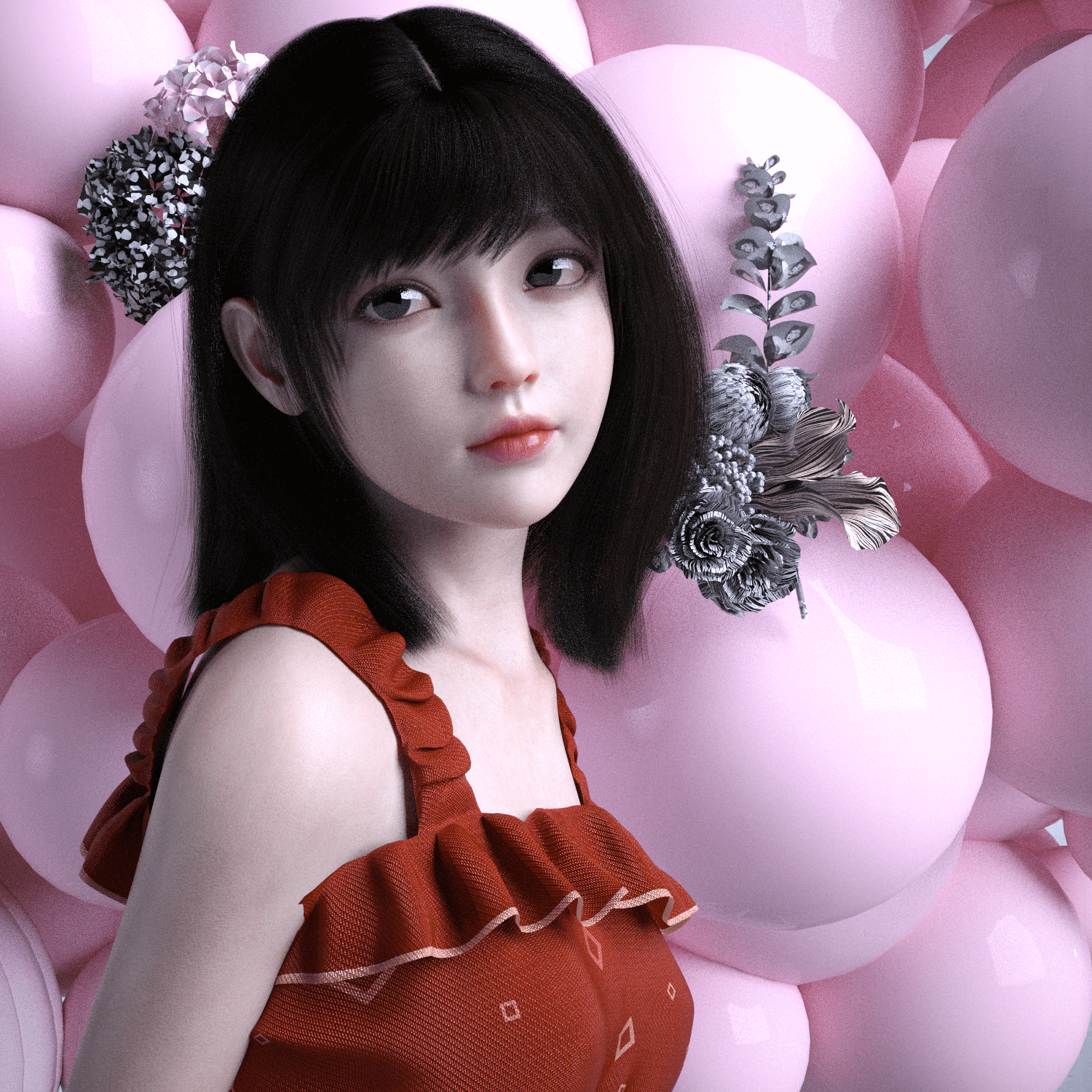 Karina 3D Render, Digital Art by ElvaAJ