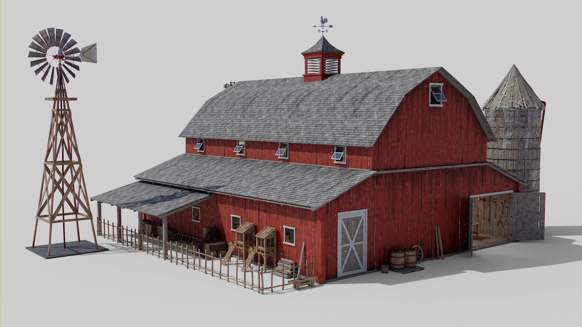 Old Hybrid Barn Collection - 3D Model by elvair