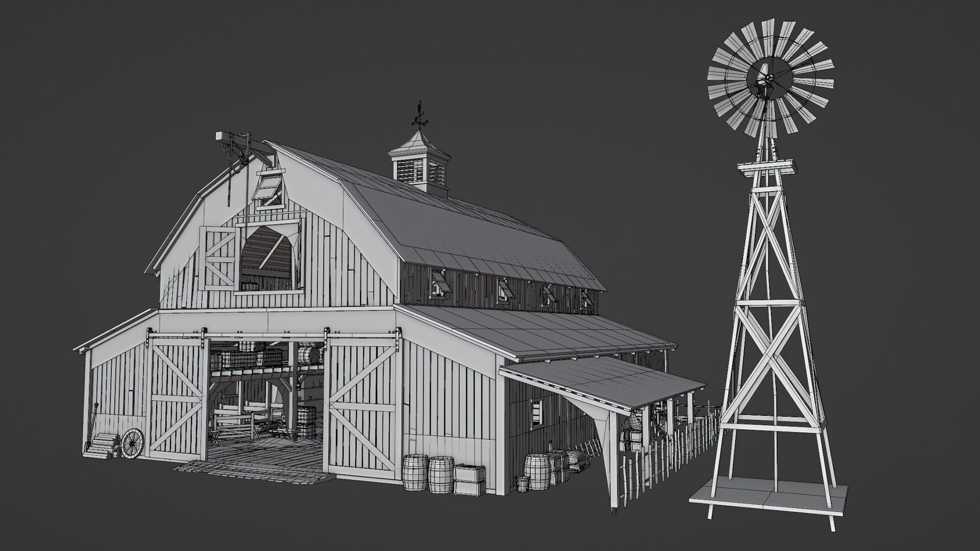 Old Hybrid Barn Collection - 3D Model by elvair