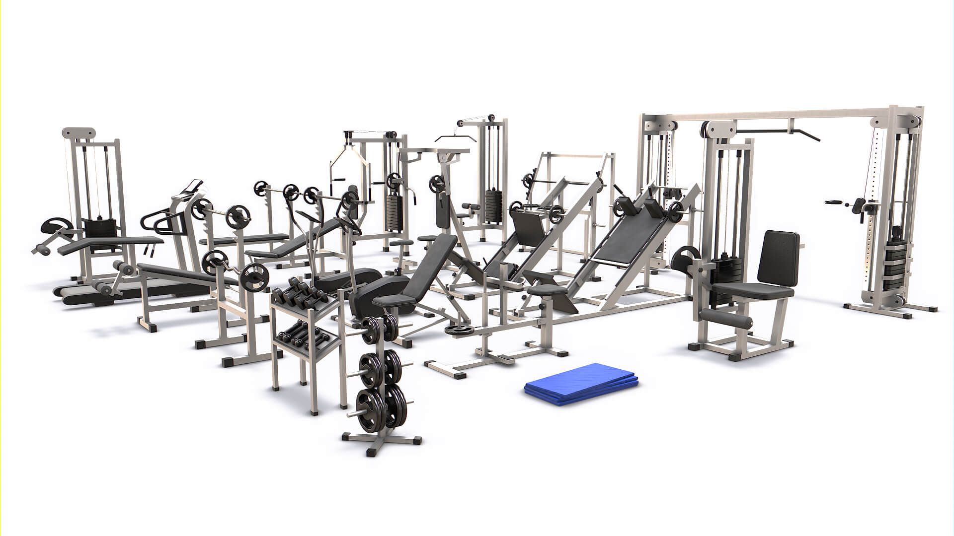 Rigged Gym Equipment - 3D Model by elvair