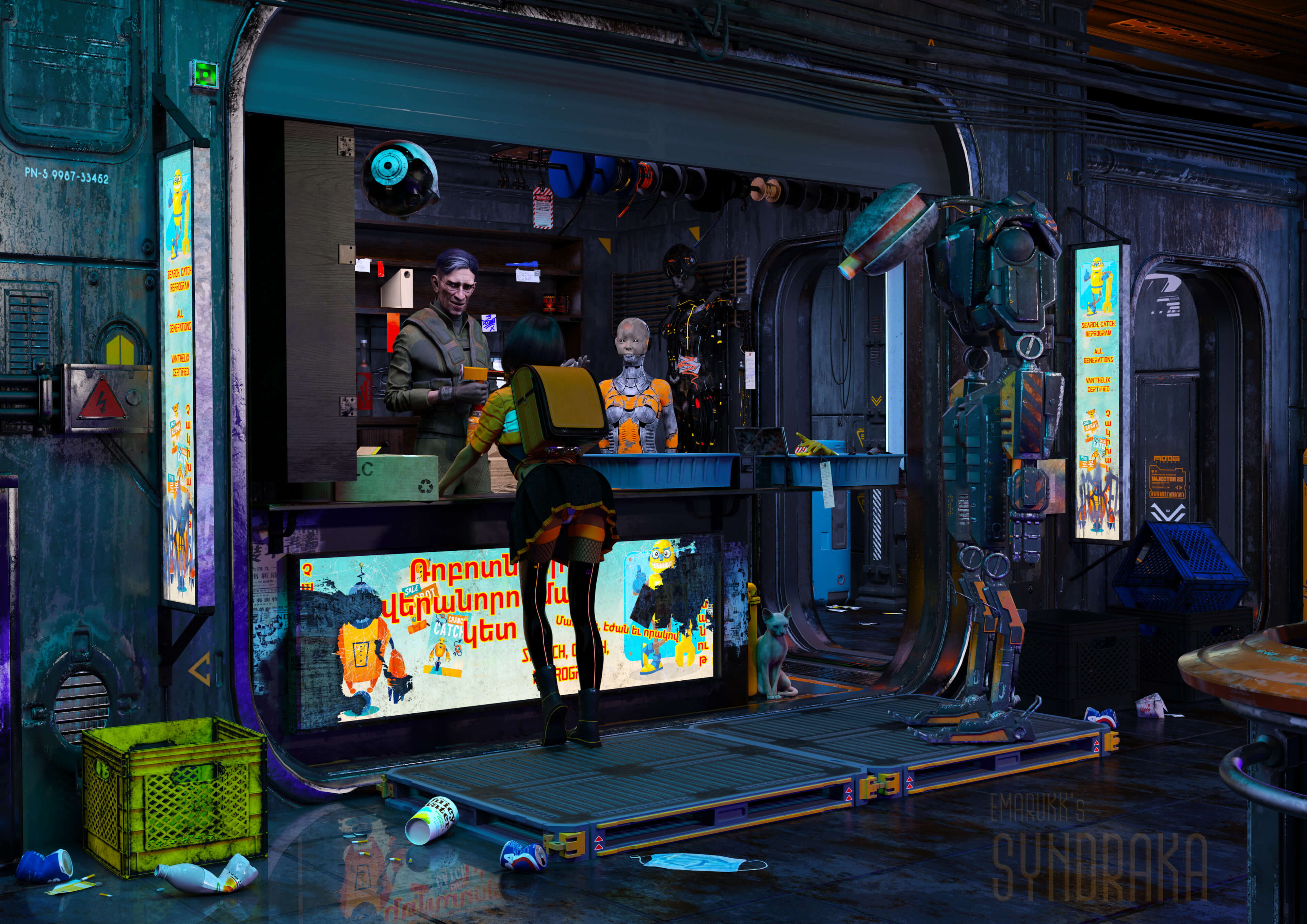 Bot Store 3 3D Render, Digital Art by emarukk