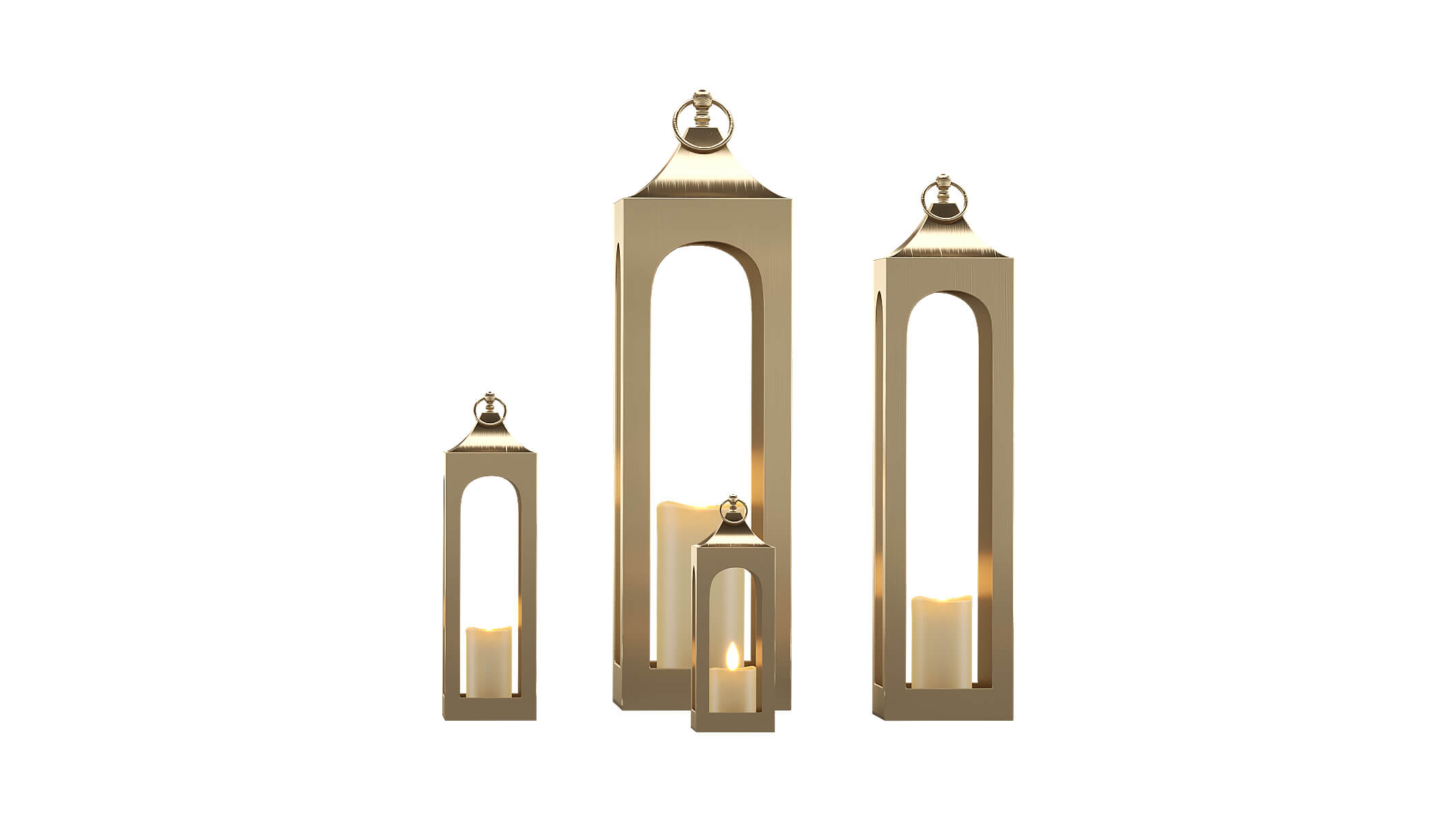 Caleb Handcrafted Metal Outdoor Lantern Brass - 3D Model by enamulroni