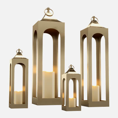 Caleb Handcrafted Metal Outdoor Lantern Brass - 3D Model by enamulroni