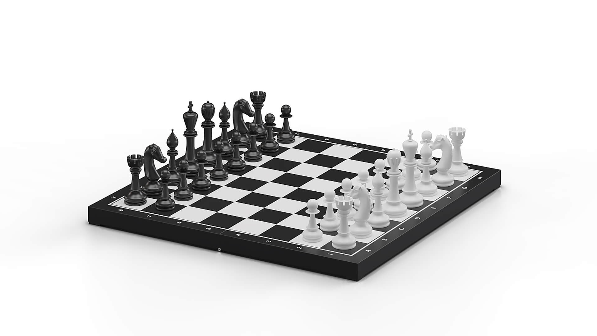 Chess Board Black & White 3d Model by enamulroni