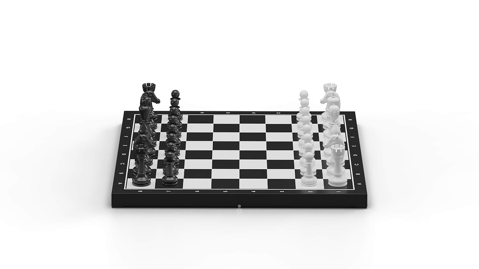 Chess Board Black & White 3d Model by enamulroni